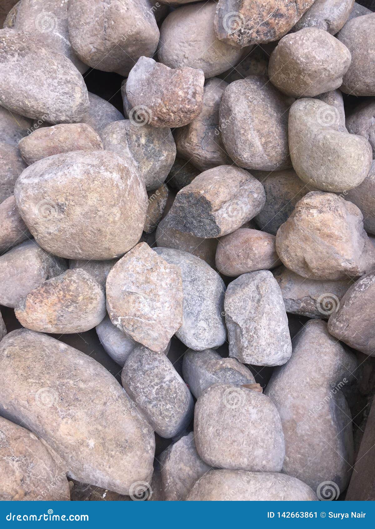Many Small To Medium Size Stones. Uneven Rough Stones Isolated Stock ...