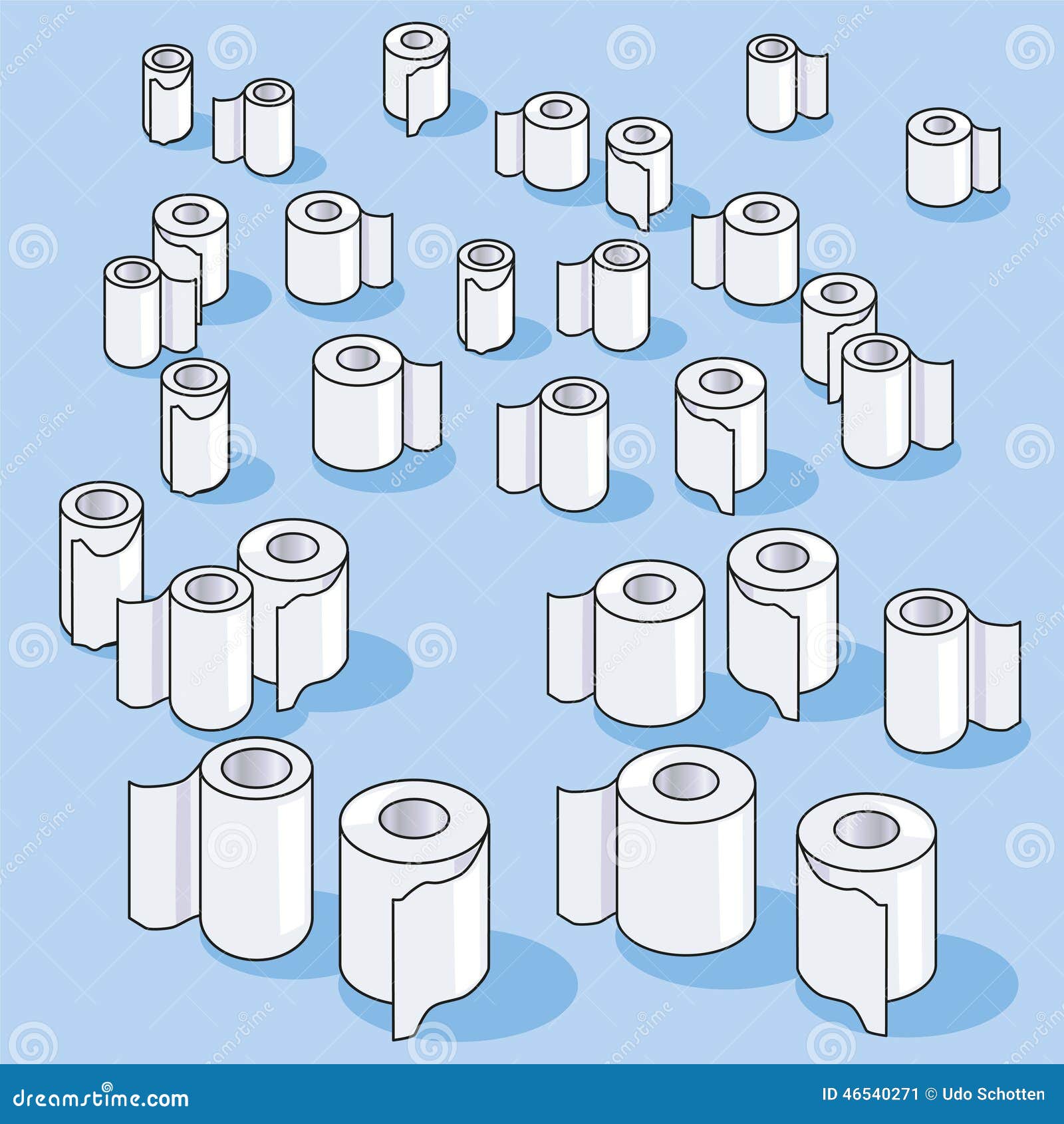 Paper Rolls Realistic. 3d White Kitchen Towel Or Toilet Tissue On ...