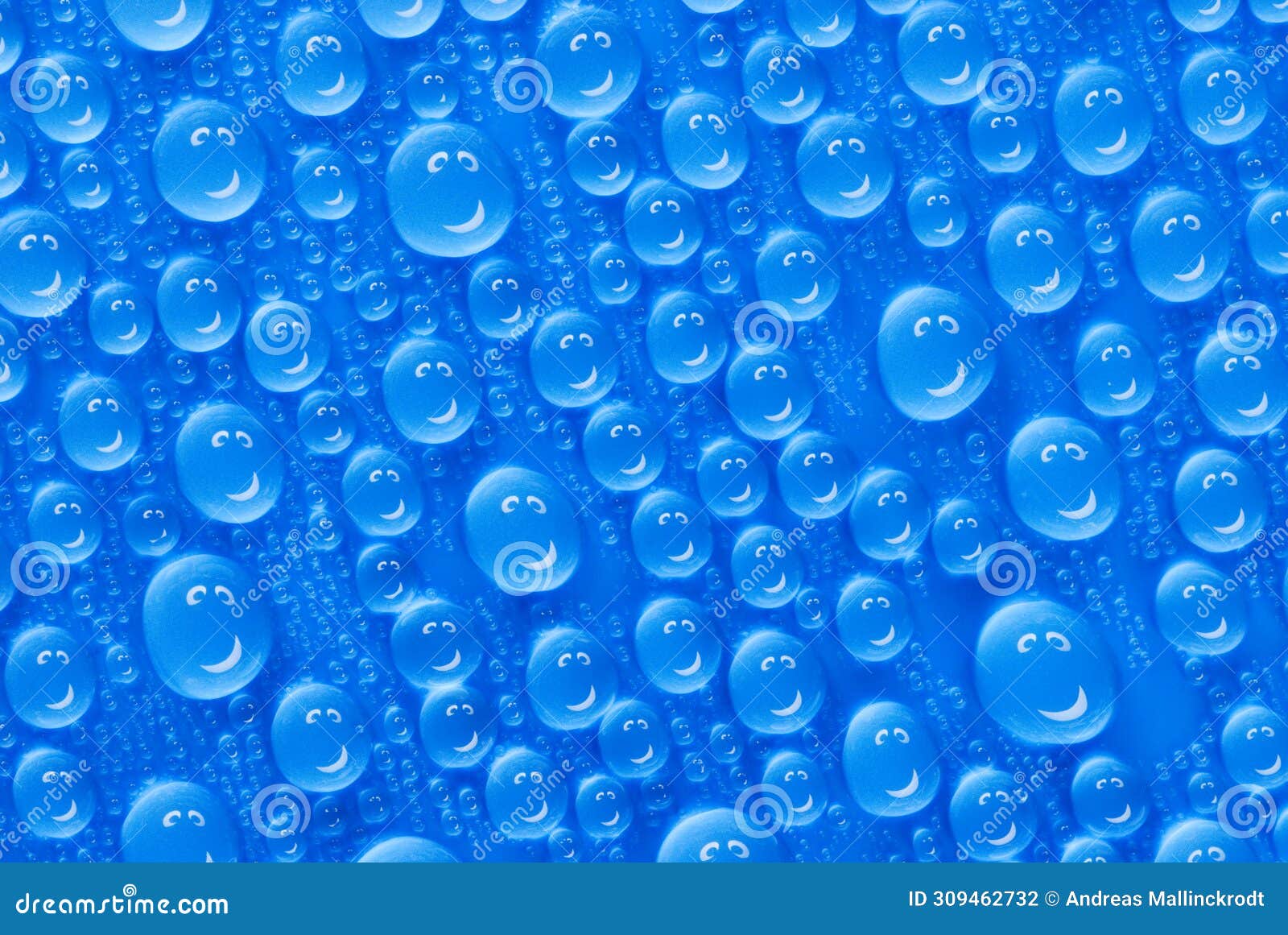 Small Water Drops on a Blue Surface Stock Photo - Image of cute ...