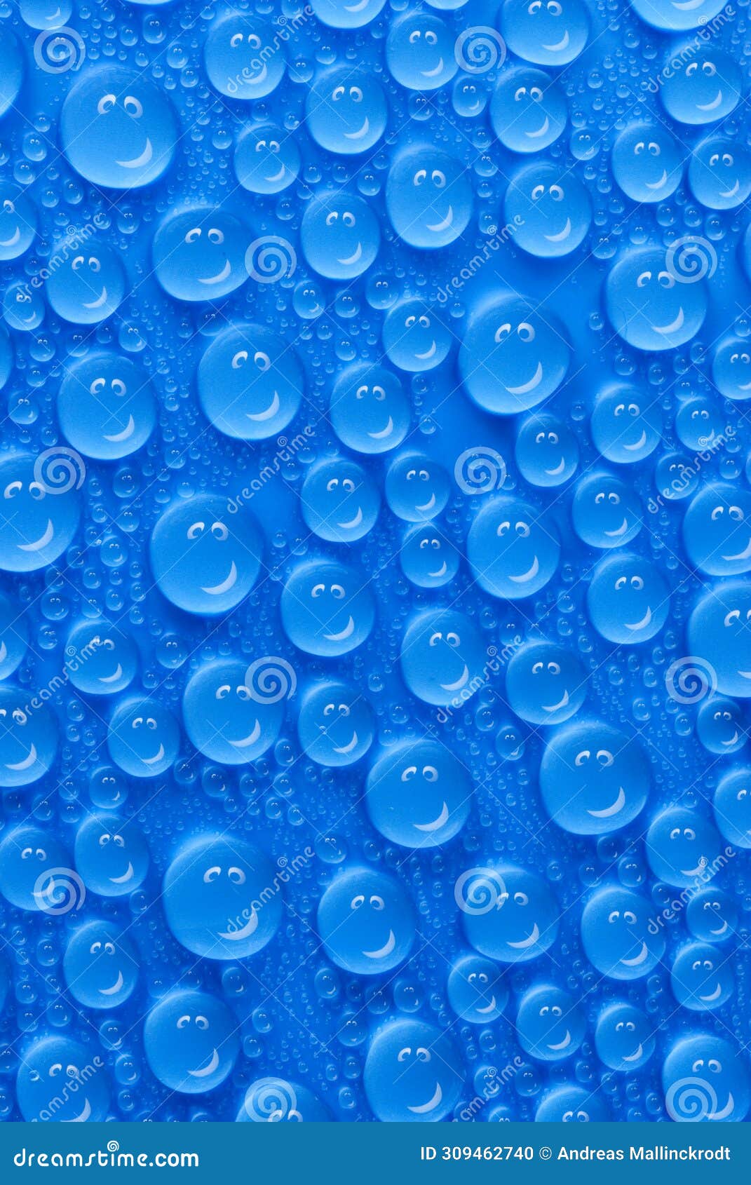 Small Water Drops on a Blue Surface Stock Photo - Image of cute ...