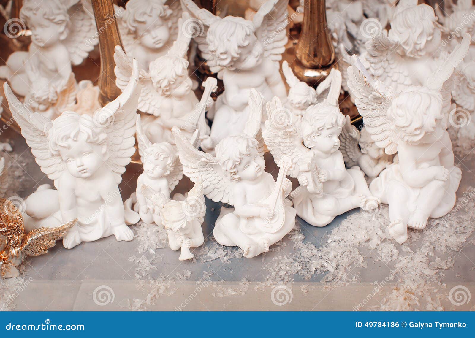 Many small white angels stock photo. Image of decorative - 49784186