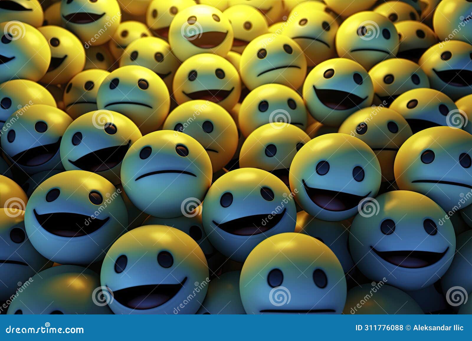 Many Smiley Faces. Ai Generative Stock Photo - Image of happy, ball ...