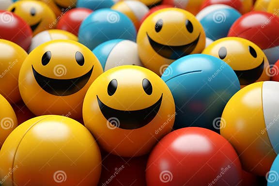 Many Smiley Faces are Arranged in a Circle Stock Illustration ...