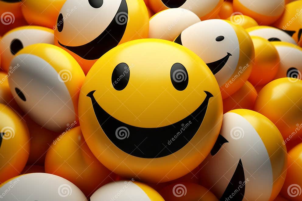 Many Smiley Faces are Arranged in a Circle Stock Illustration ...