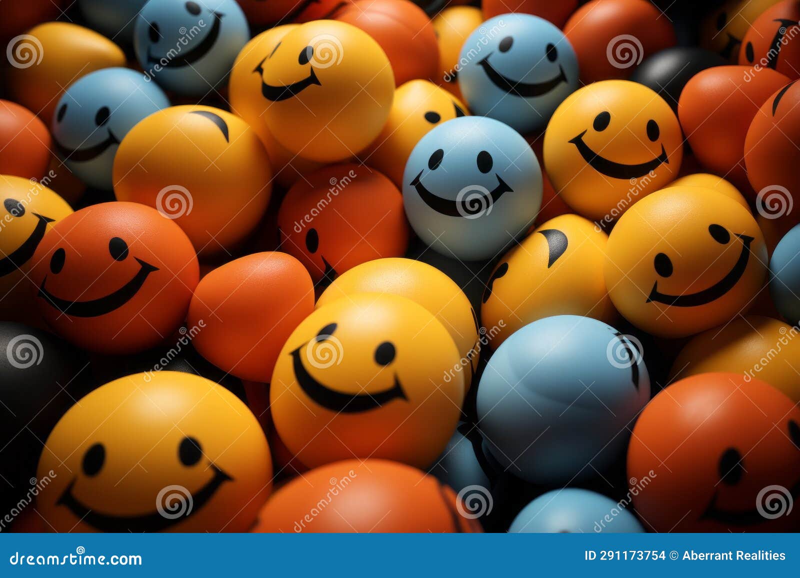 Many Smiley Faces are Arranged in a Pile Stock Illustration ...