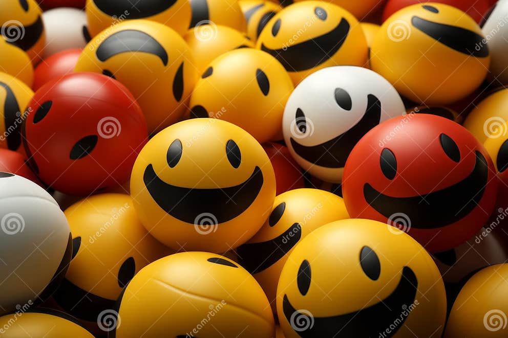 Many Smiley Faces are Arranged in a Pile Stock Illustration ...