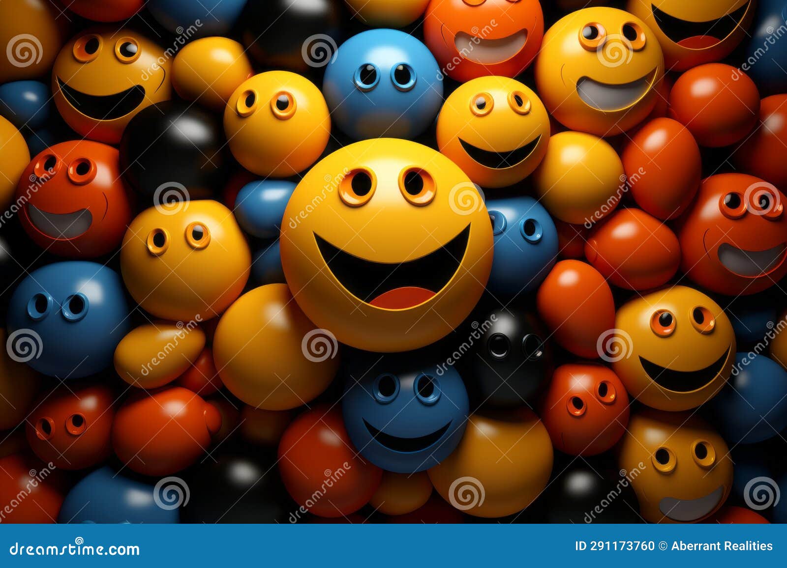 Many Smiley Faces are Arranged Together in a Circle Stock Illustration ...