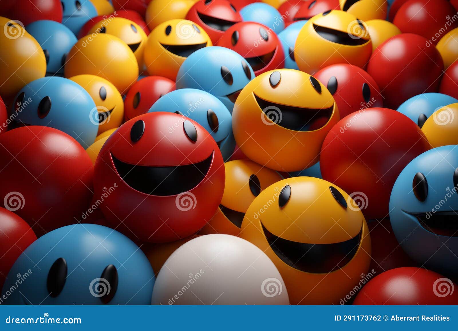 Many Smiley Faces are Arranged Together in a Group Stock Illustration ...