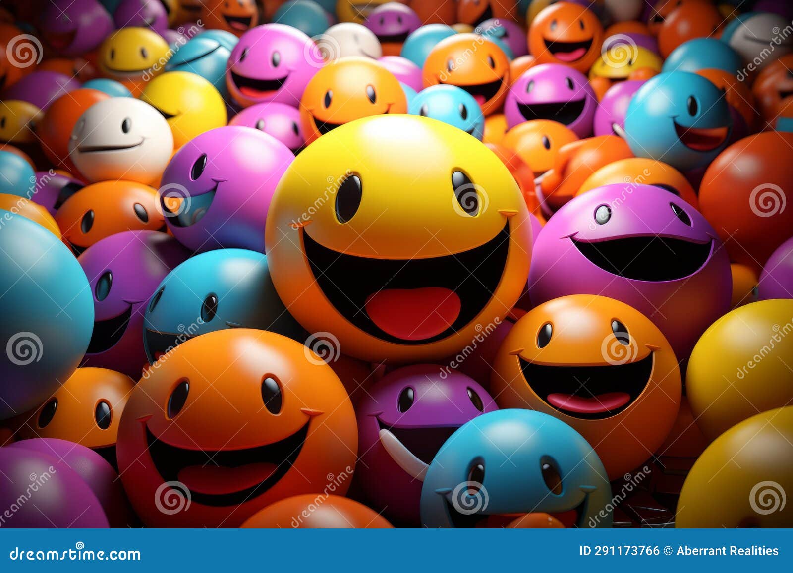 Many Smiley Faces are Arranged Together in a Group Stock Illustration ...