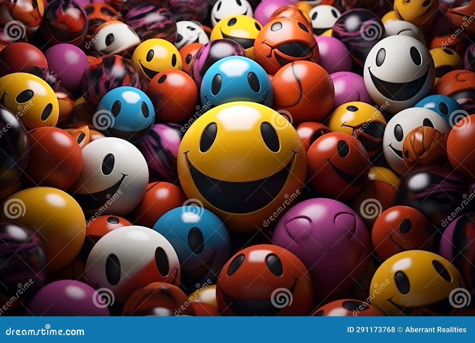 Many Smiley Faces are Arranged Together in a Pile Stock Illustration ...