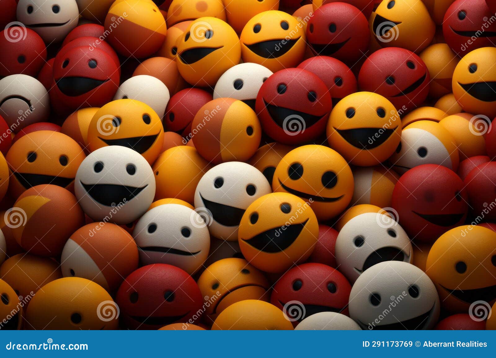Many Smiley Faces are Arranged Together in a Pile Stock Illustration ...