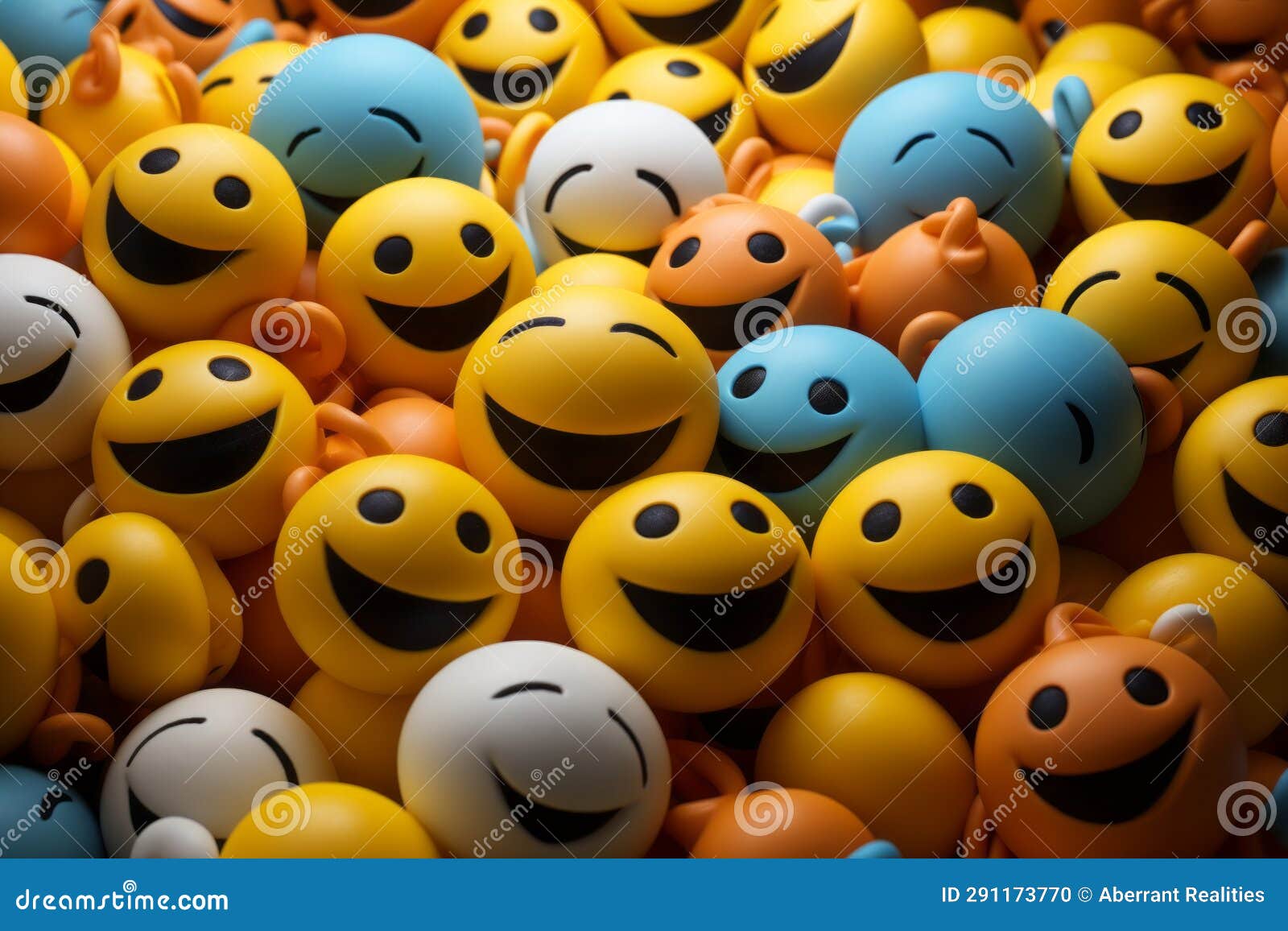 Many Smiley Faces are Arranged Together in a Pile Stock Illustration ...