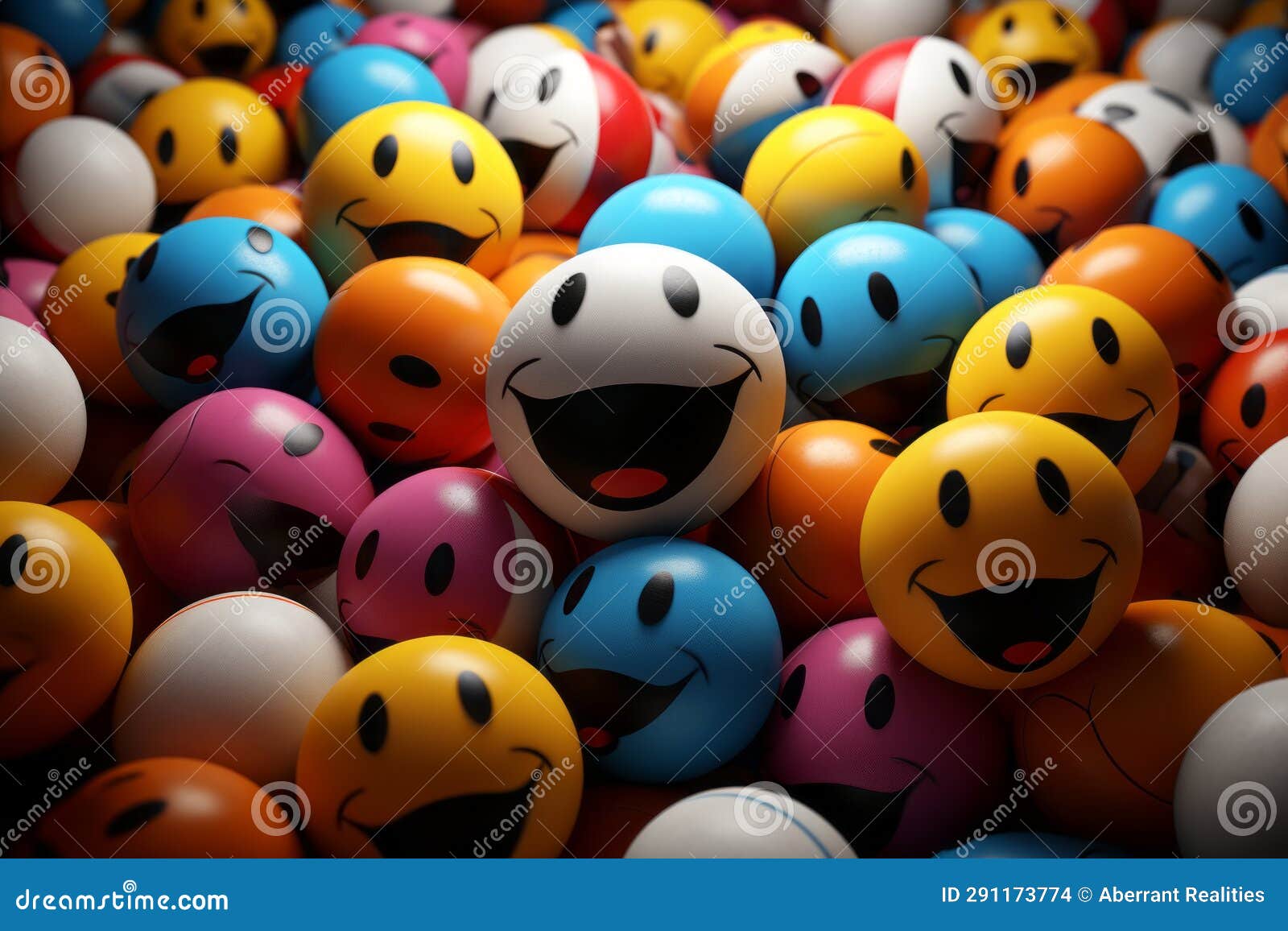 Many Smiley Faces are Arranged Together in a Pile Stock Illustration ...