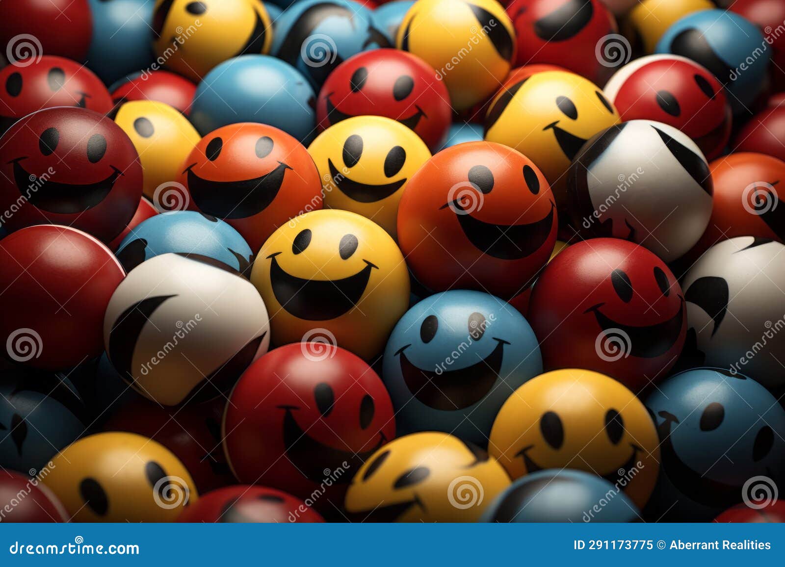 Many Smiley Faces are Arranged Together in a Pile Stock Illustration ...