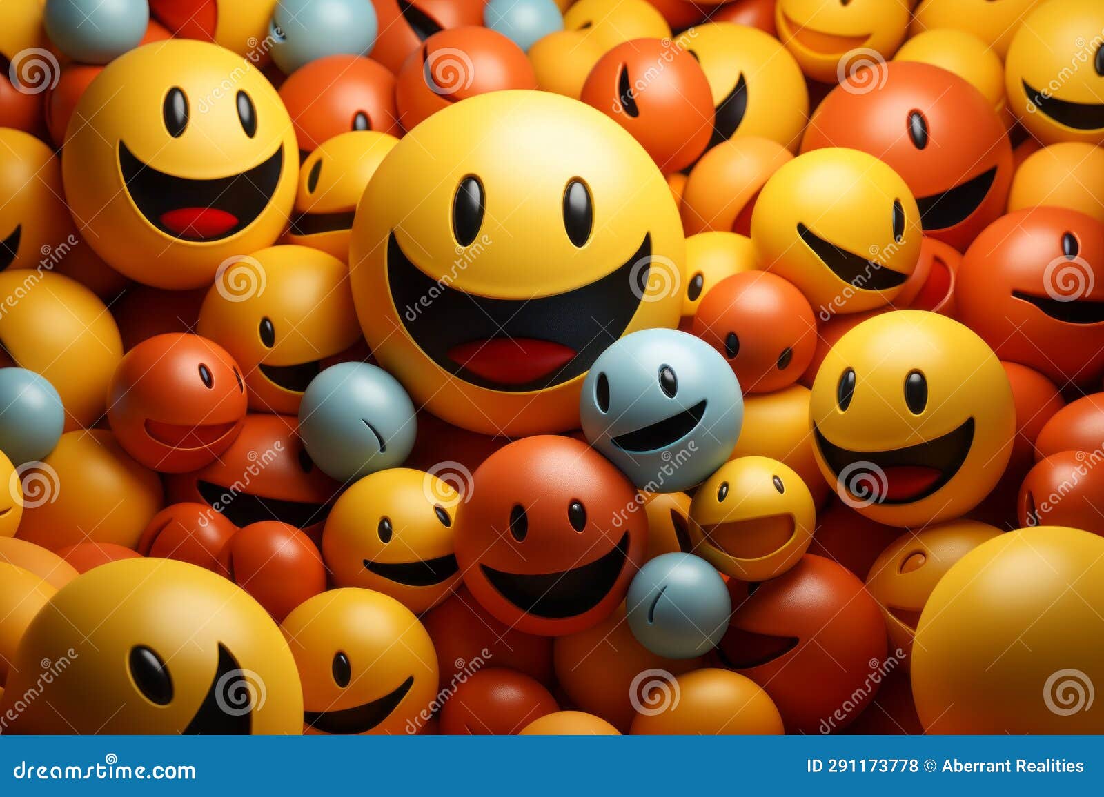 Many Smiley Faces are Grouped Together in a Circle Stock Illustration ...