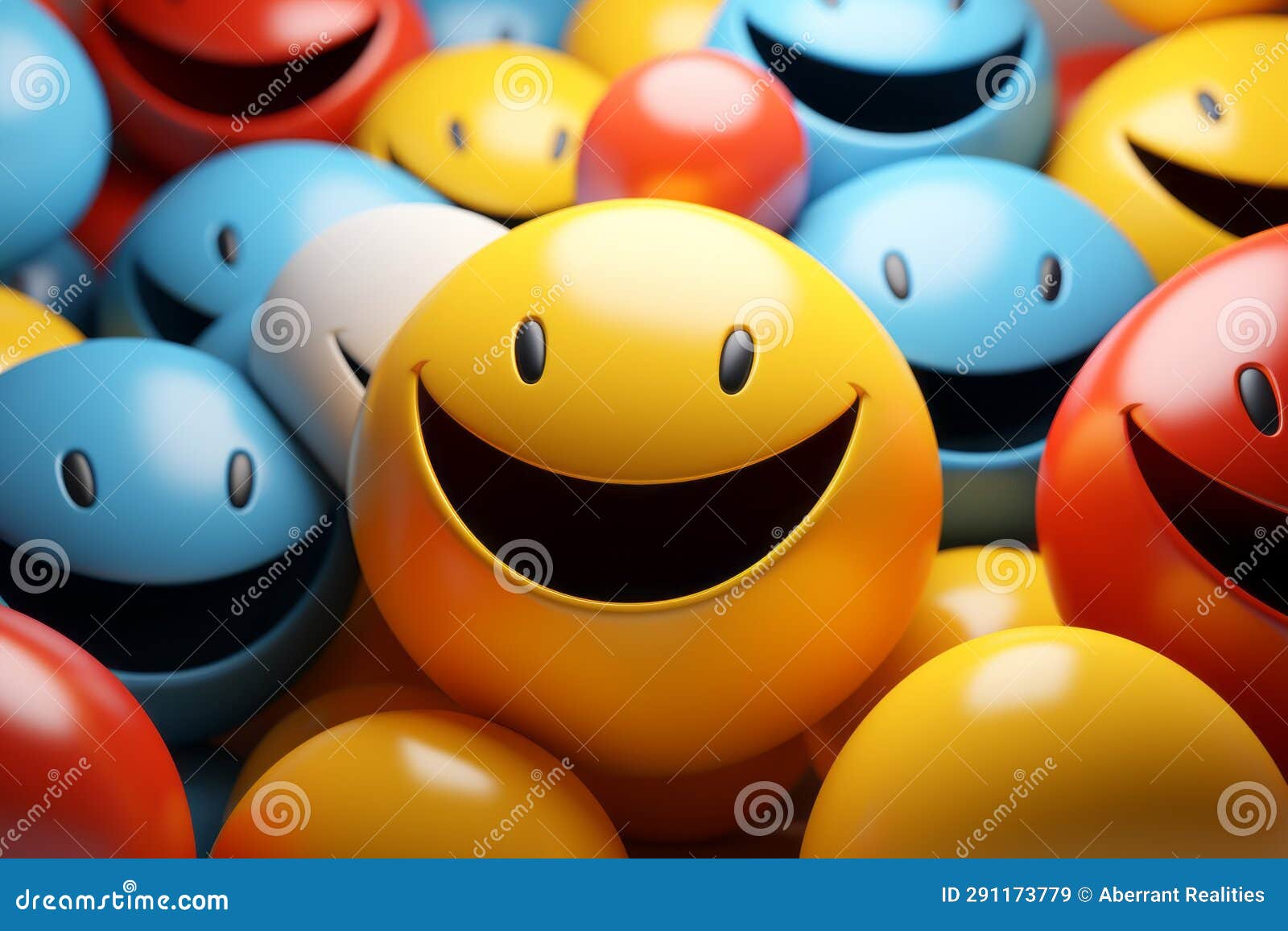 Many Smiley Faces are Grouped Together in a Circle Stock Illustration ...