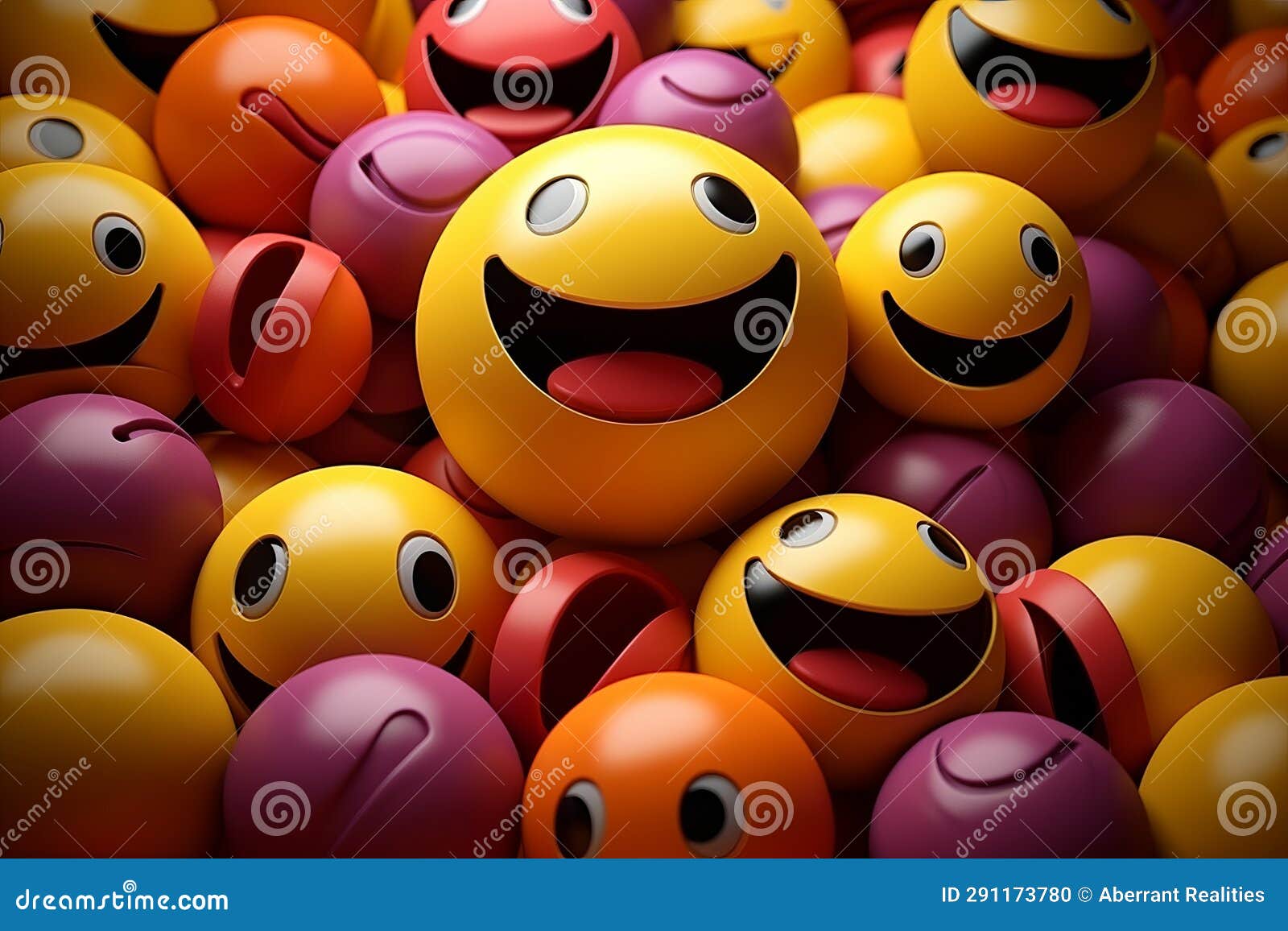 Many Smiley Faces are Grouped Together in a Pile Stock Illustration ...