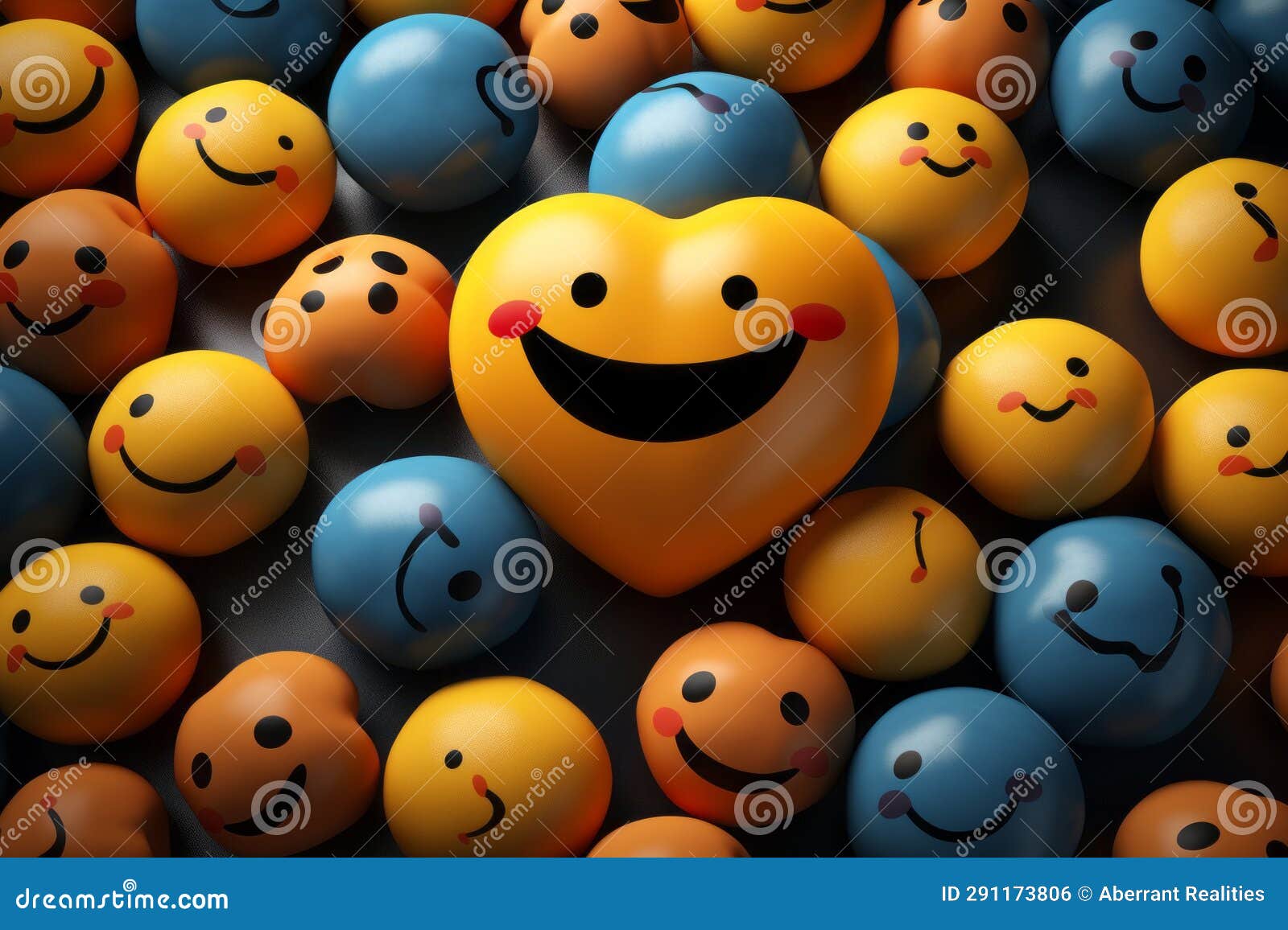 Many Smiley Faces Surround An Orange Smiley Face Royalty-Free Stock ...
