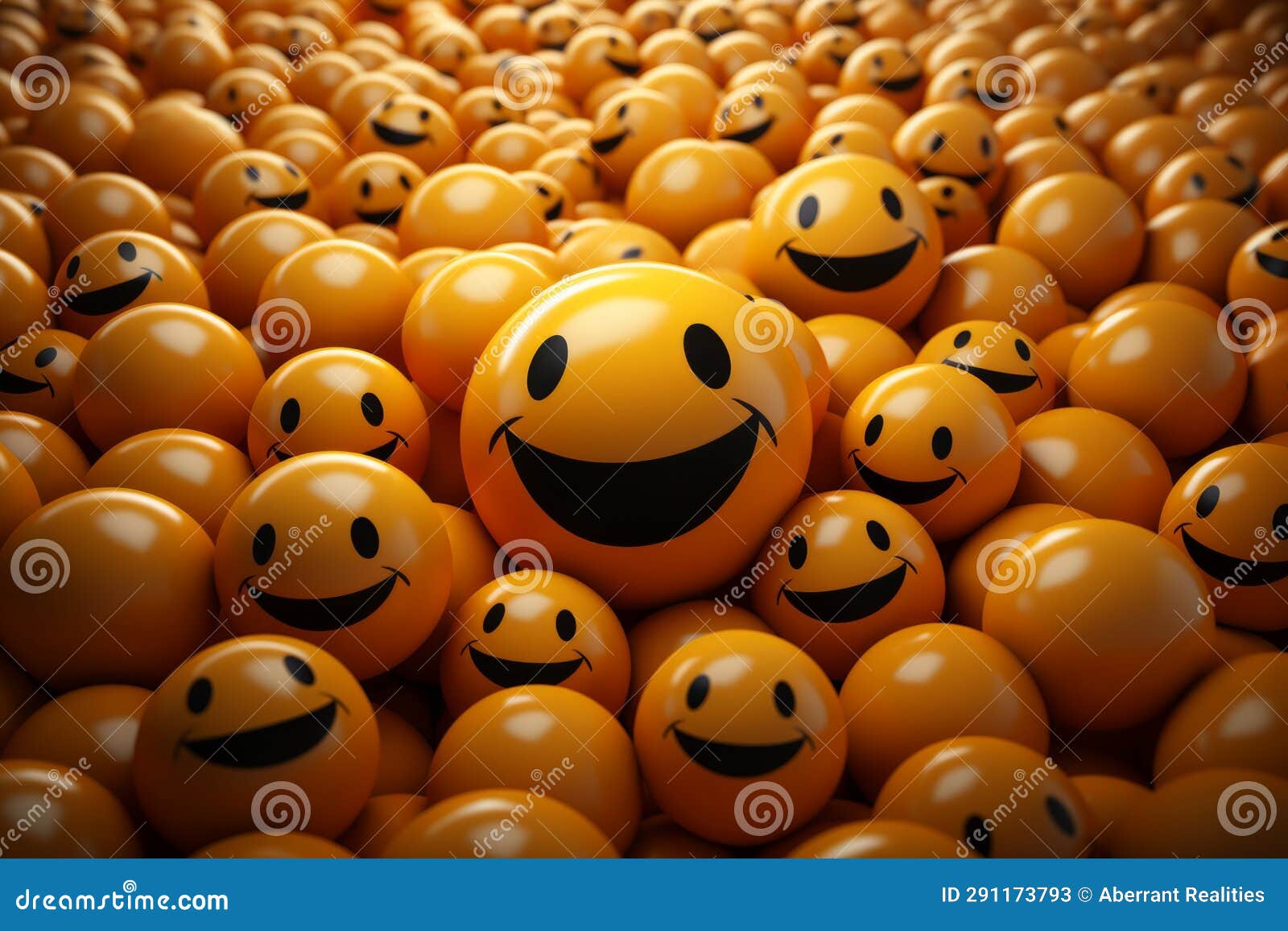 Many Smiley Faces Surround An Orange Smiley Face Royalty-Free Stock ...