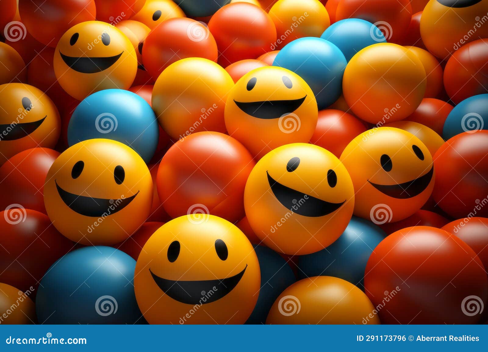 Many Smiley Faces in a Pile of Colorful Eggs Stock Illustration ...