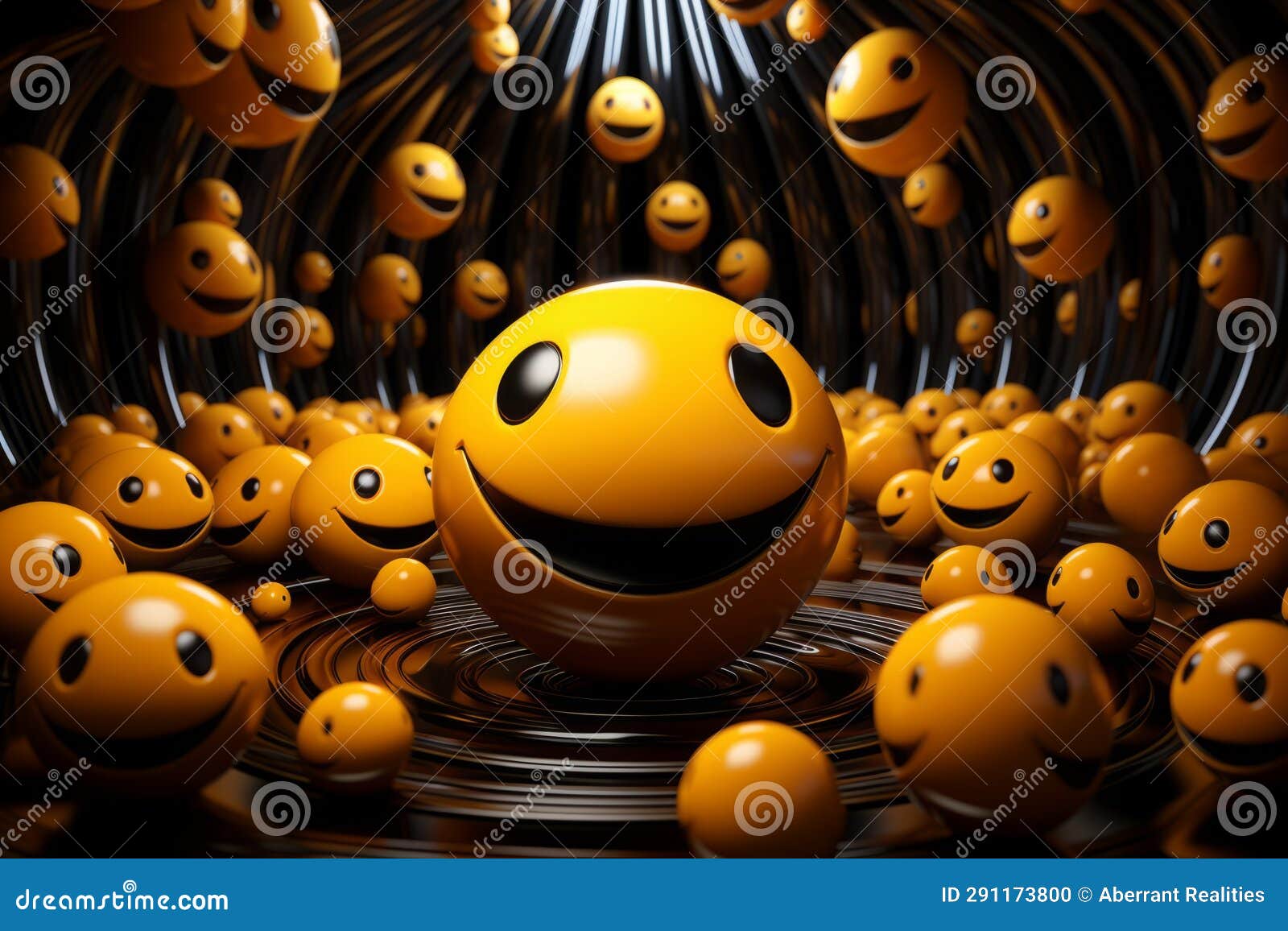 Many Smiley Faces Surround An Orange Smiley Face Royalty-Free Stock ...