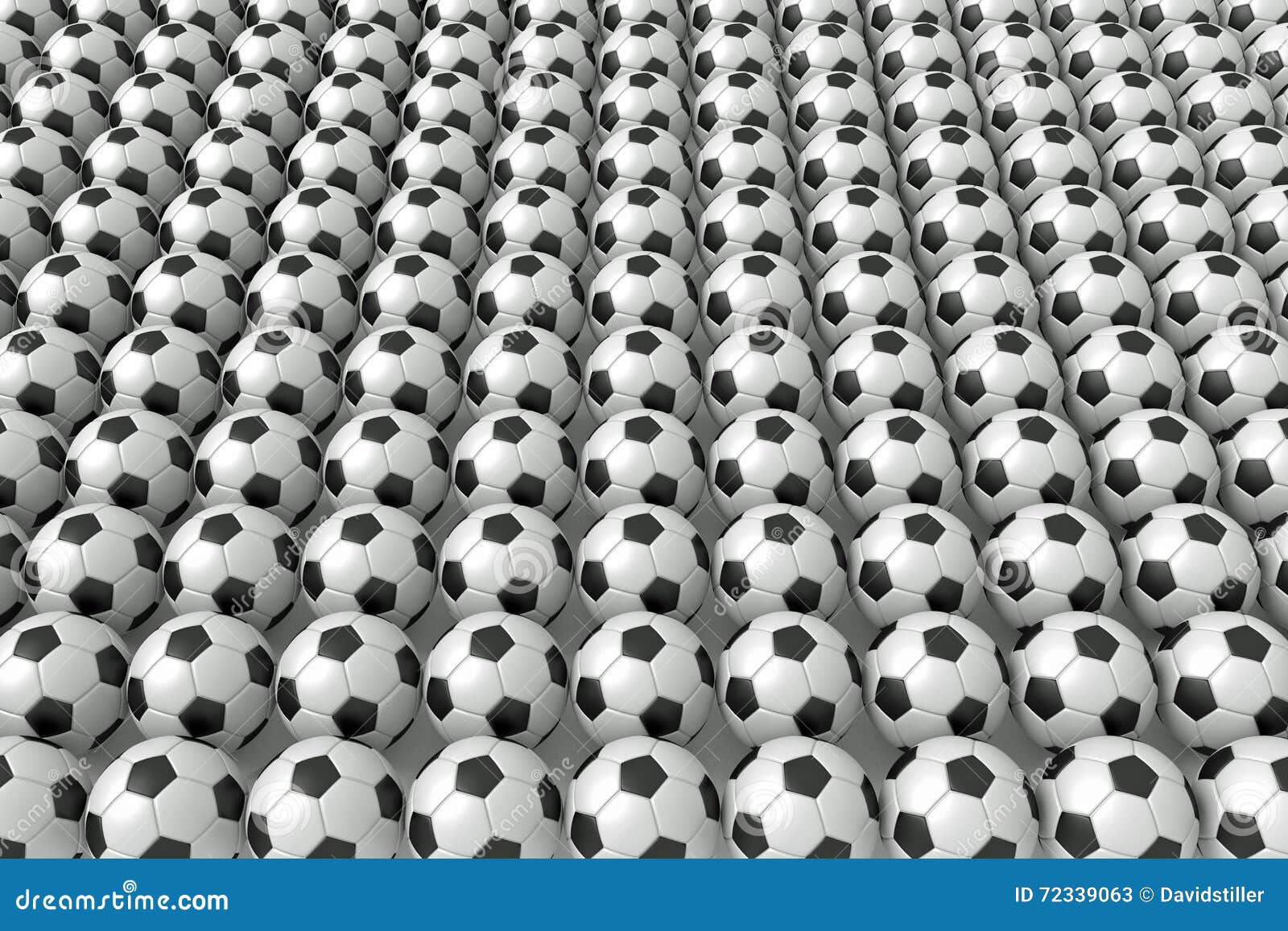 So Many Soccer Balls, 3d Illustration Stock Illustration - Illustration ...