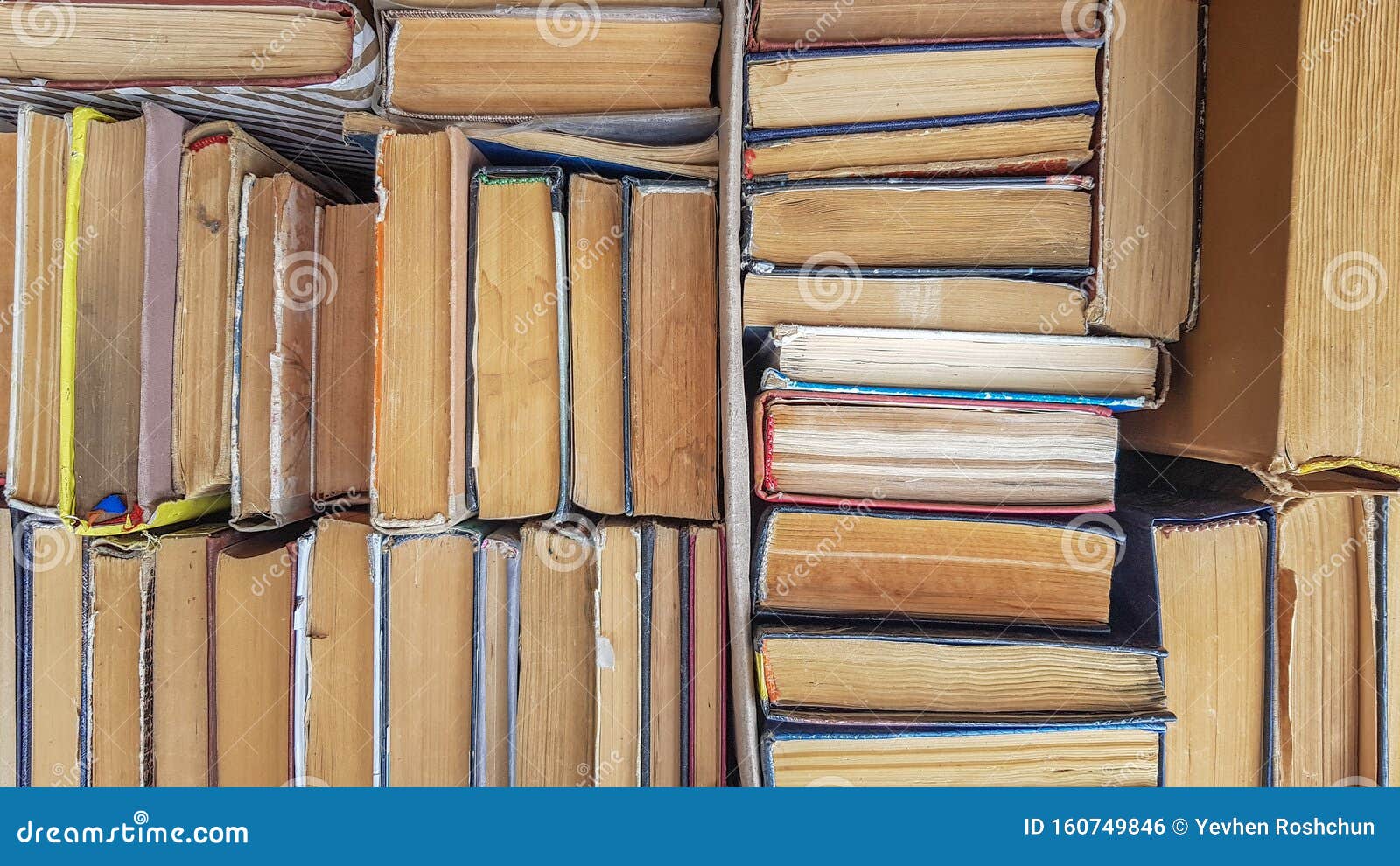 Many Sorted Old Books are Stacked As a Background Front View. Stack of ...