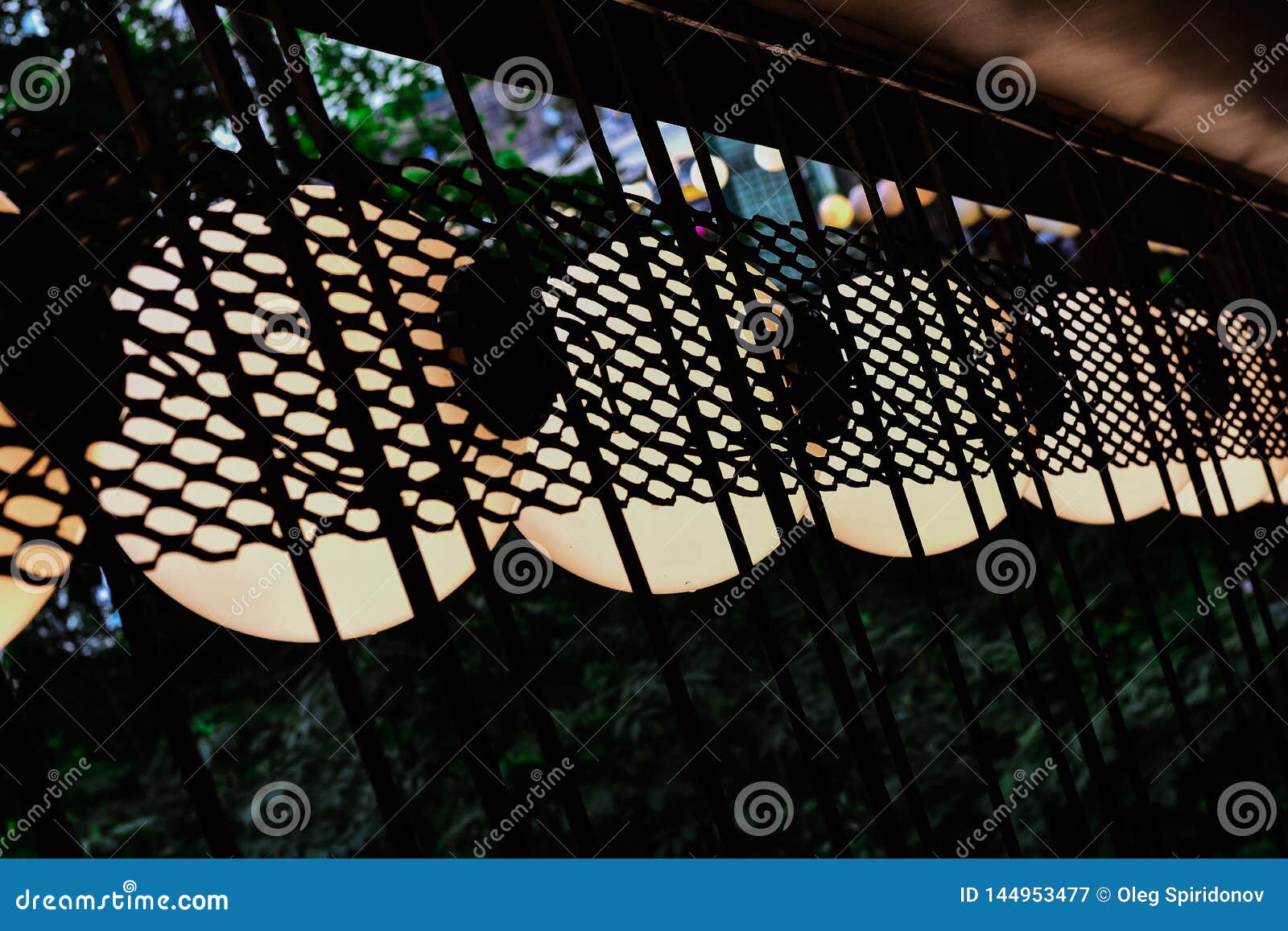 Many of Spherical Fixtures, Series of Lamps Stock Image - Image of ...