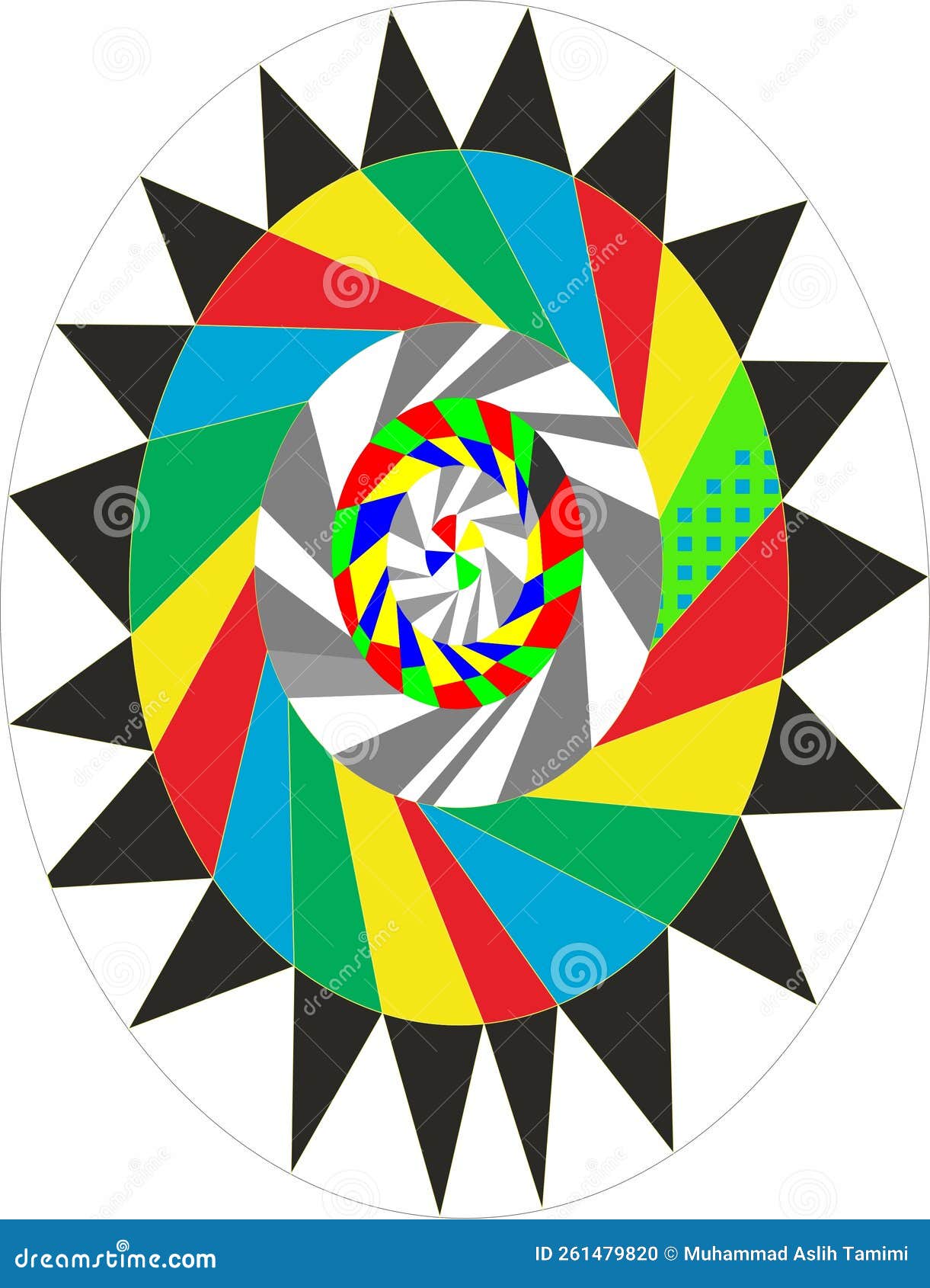 Many Spiral Shapes and Different Colour Pattern Stock Illustration ...