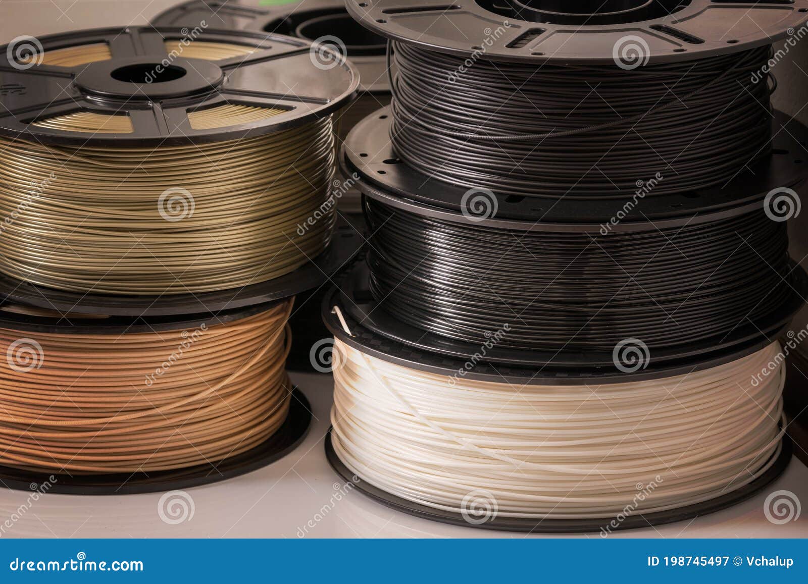 3D Printer Plastic Filament. Spool Of Black Thermoplastic Wire For 3D ...