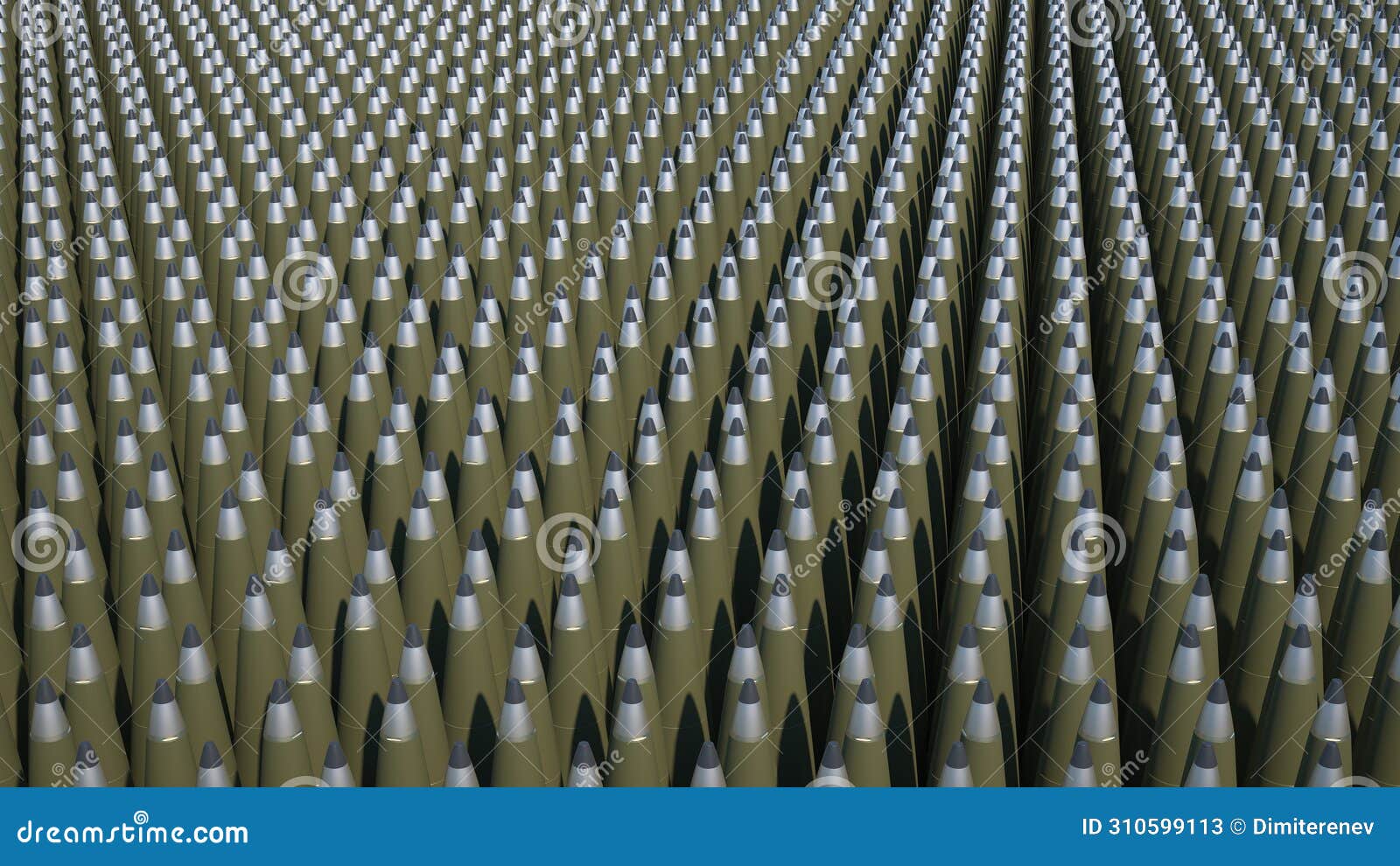 Many Stacked Artillery Shells - 155mm - Armed - Perspective View Stock ...
