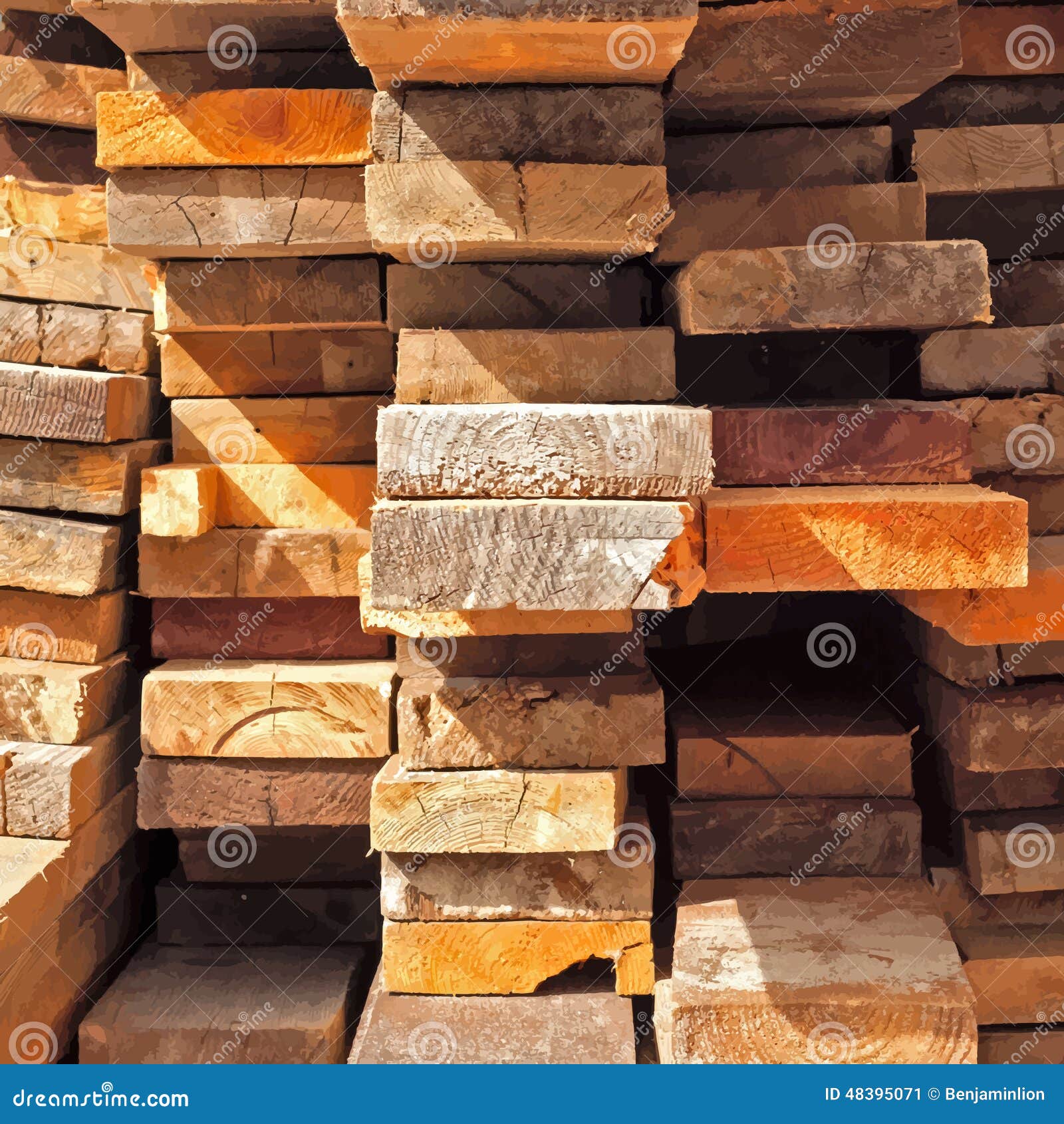 Many Stacked Boards stock vector. Illustration of board - 48395071