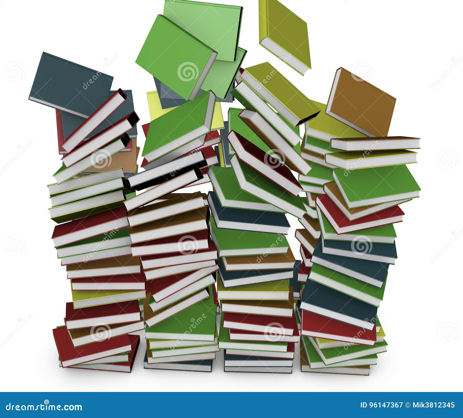 Many Stacked Colored Books Falling Stock Image - Image of book, heap ...