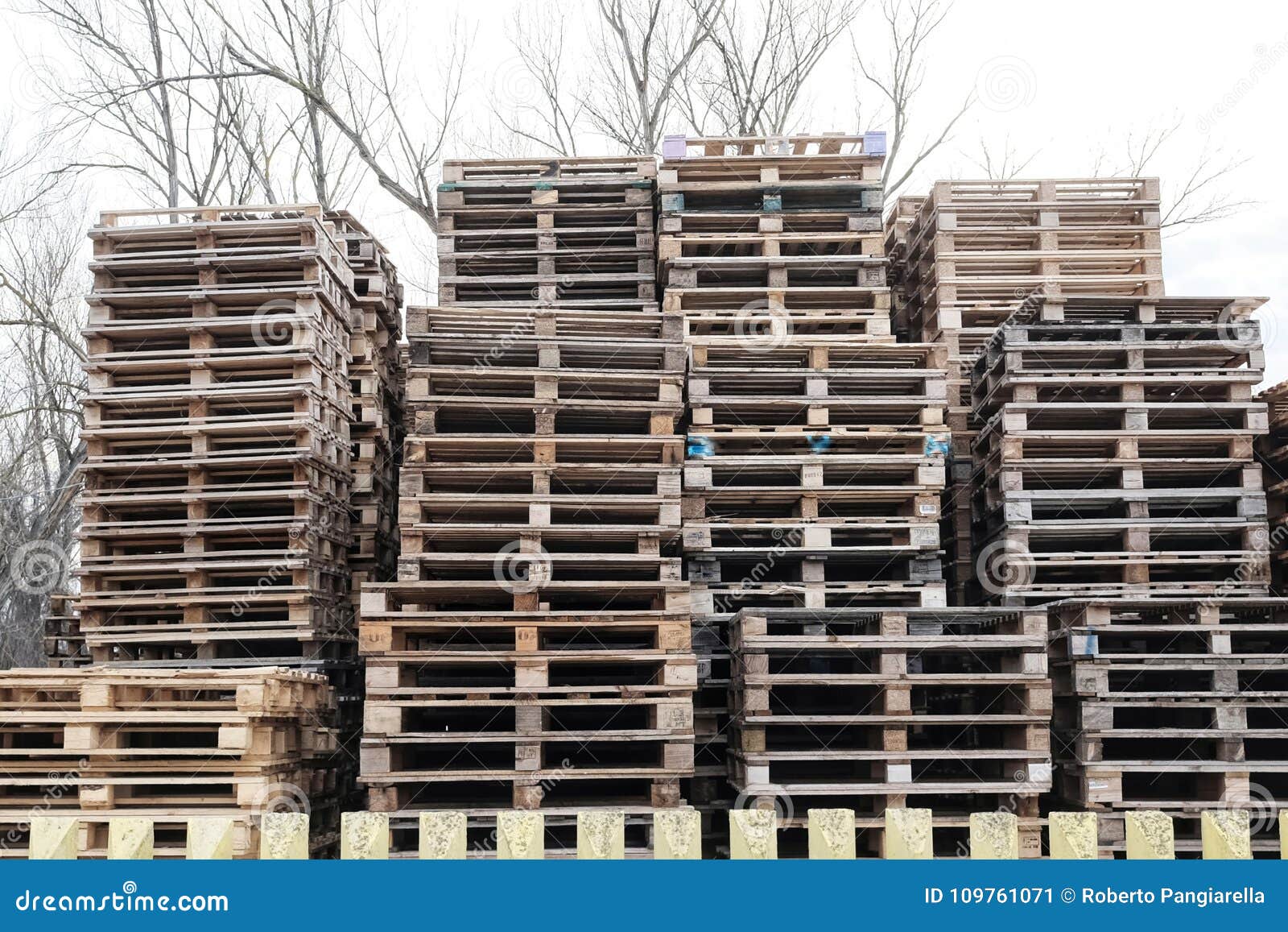 Many stacked pallets stock image. Image of logistic - 109761071