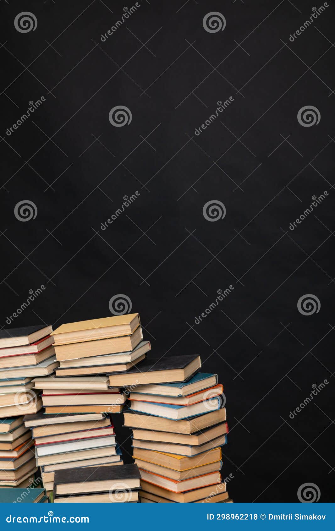 Many Stacks of Educational Books To Study in the University Library on ...