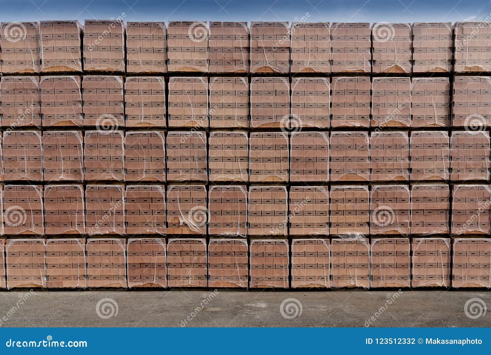 Many Stacks of Bricks Piled High Stock Photo - Image of background ...
