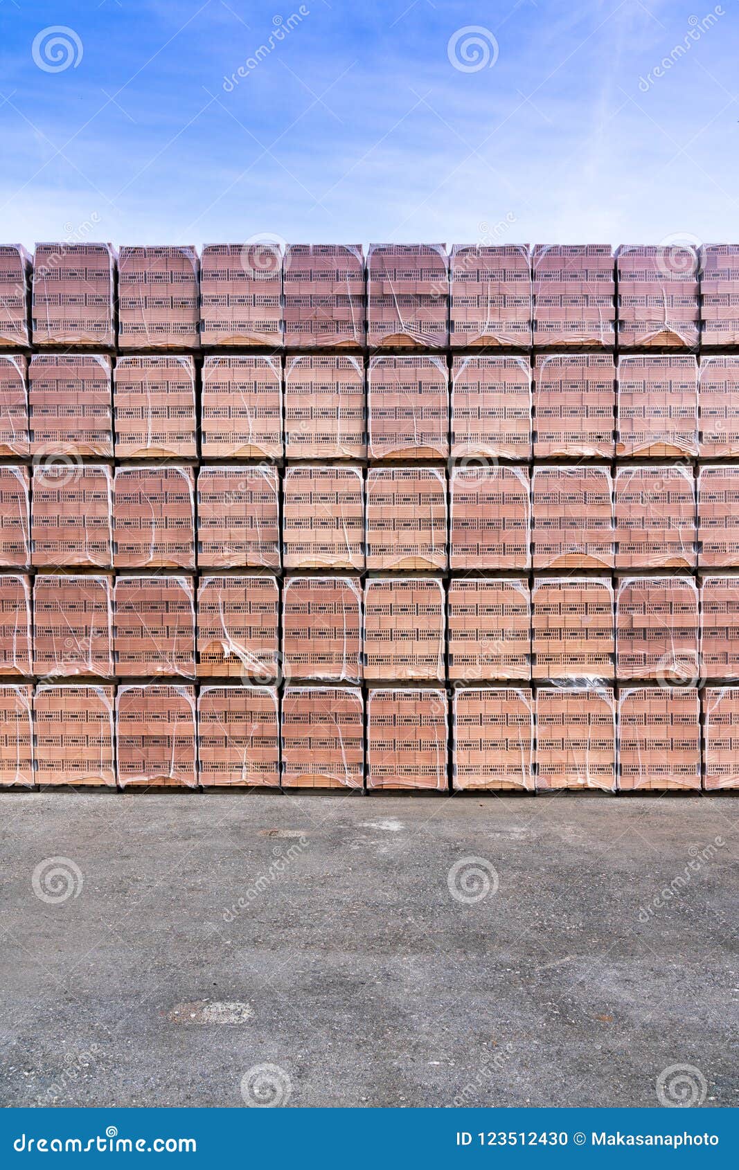 Many Stacks of Bricks Piled High Stock Photo - Image of stone, street ...
