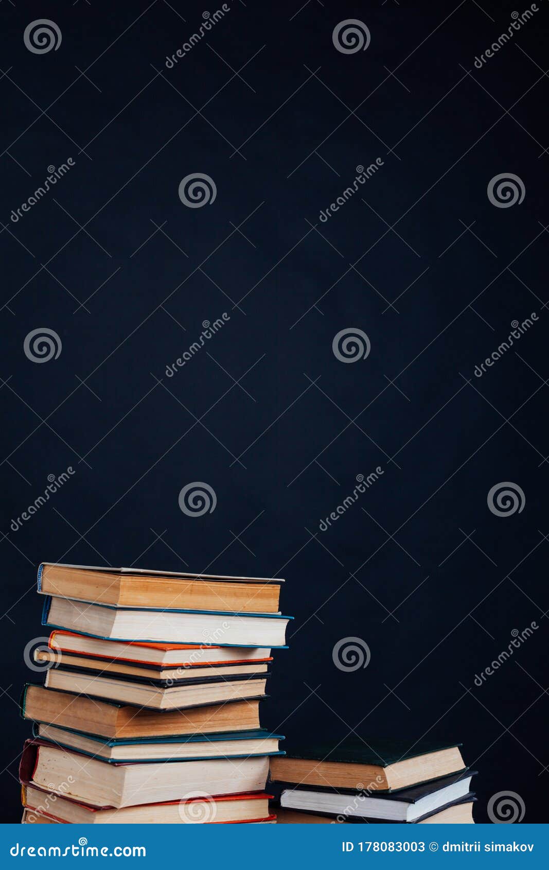 Many Stacks of Educational Books for Learning Preparation for College ...