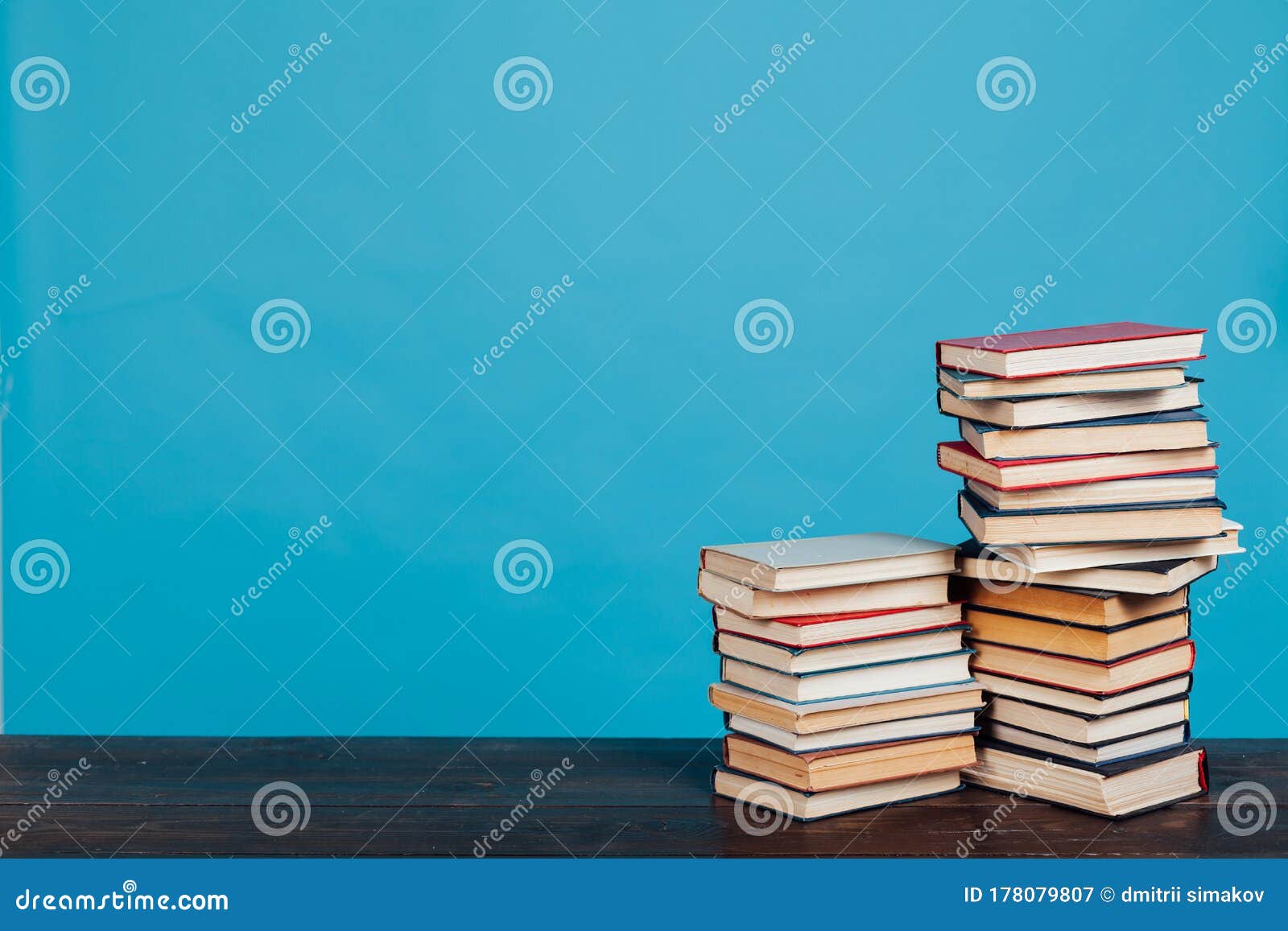 Many Stacks of Educational Books for Learning Preparation for College ...