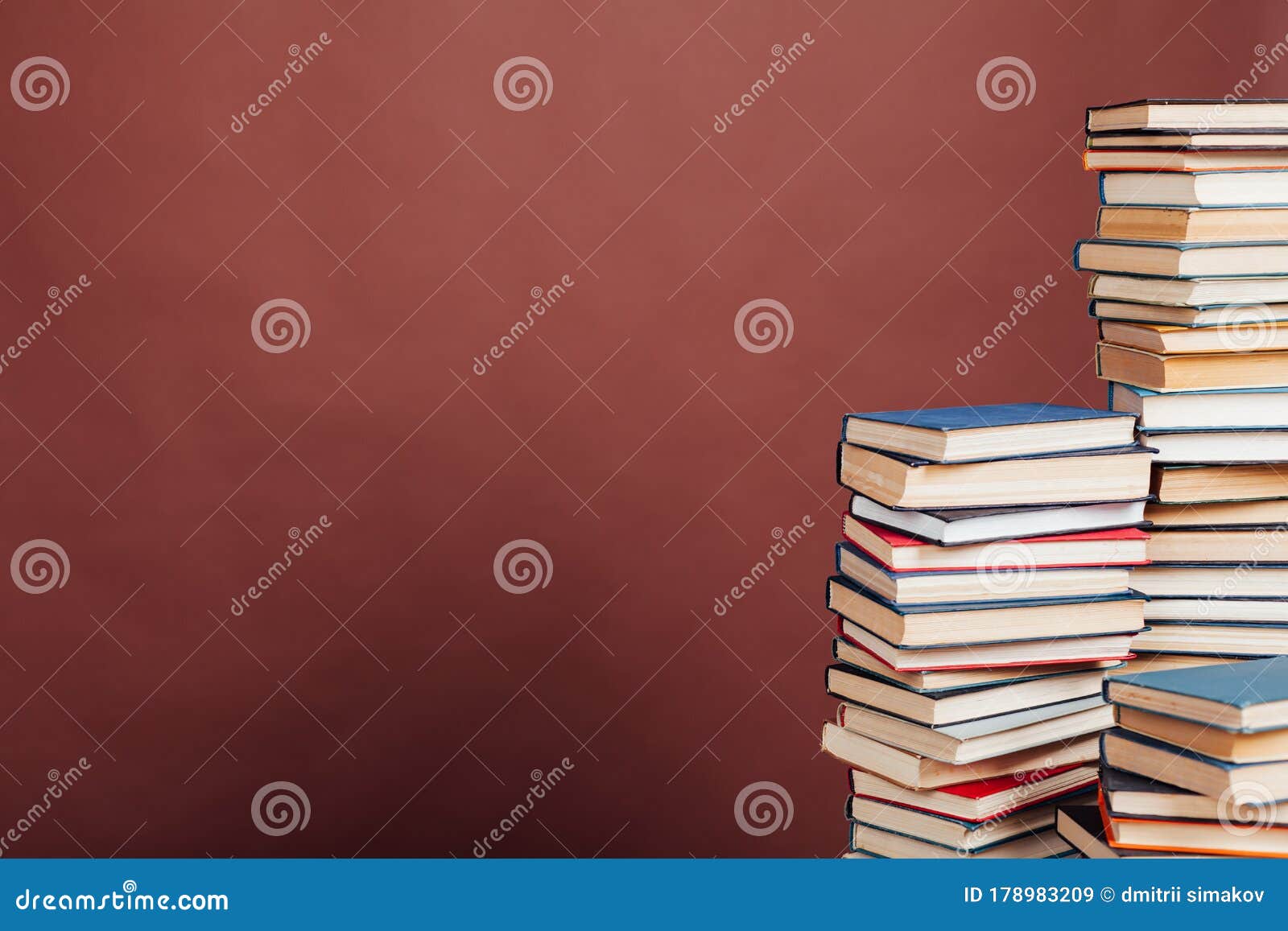 Many Stacks of Educational Books To Study in the University Library on ...