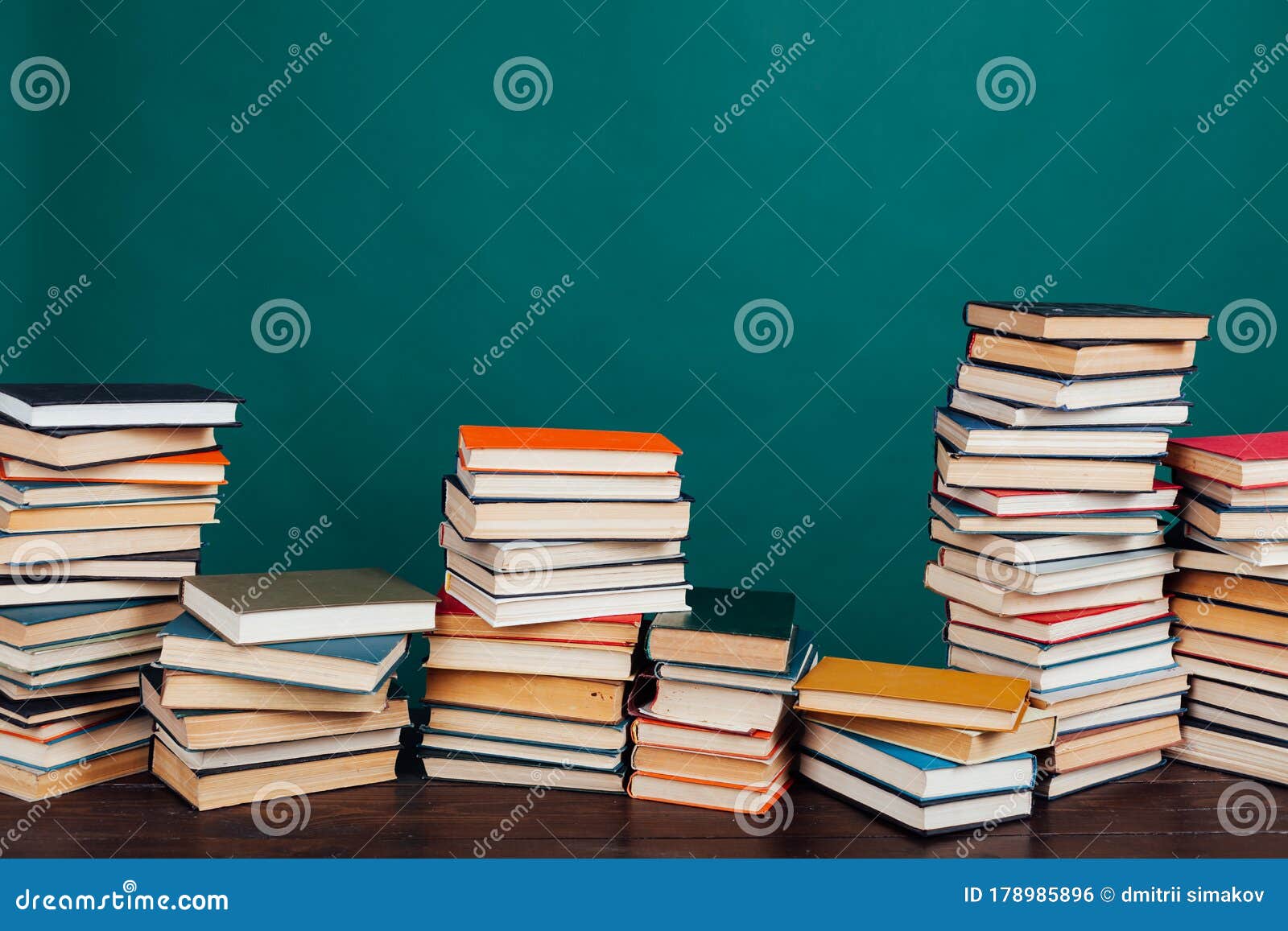 Many Stacks of Educational Books To Teach in the School Library on a ...