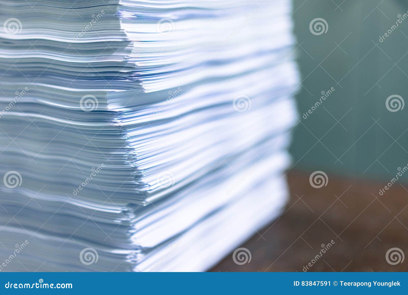 Many Stacks of Paper Placed in the Office. Stock Image - Image of paper ...