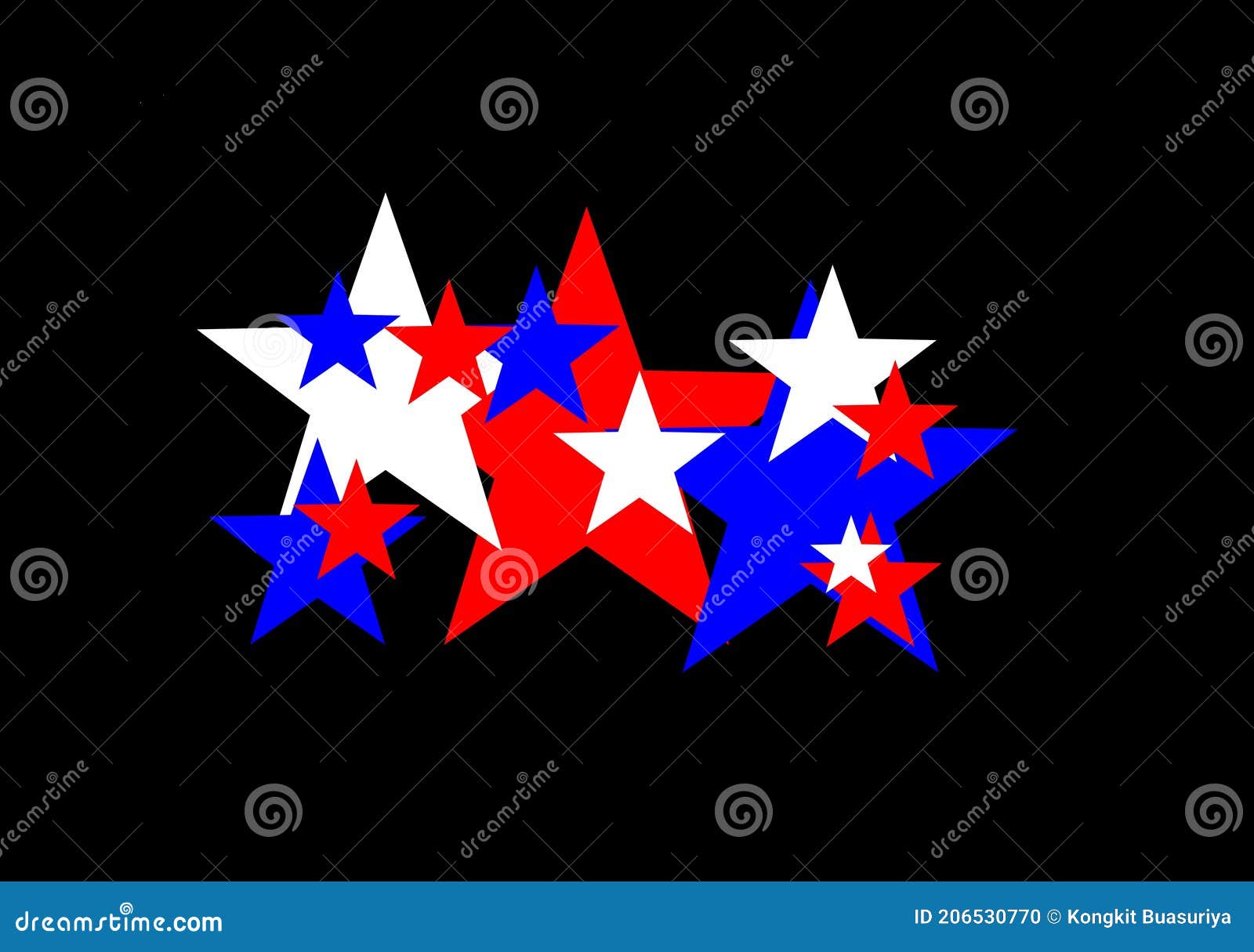 Many Star Symbol on Black Background Stock Illustration - Illustration ...