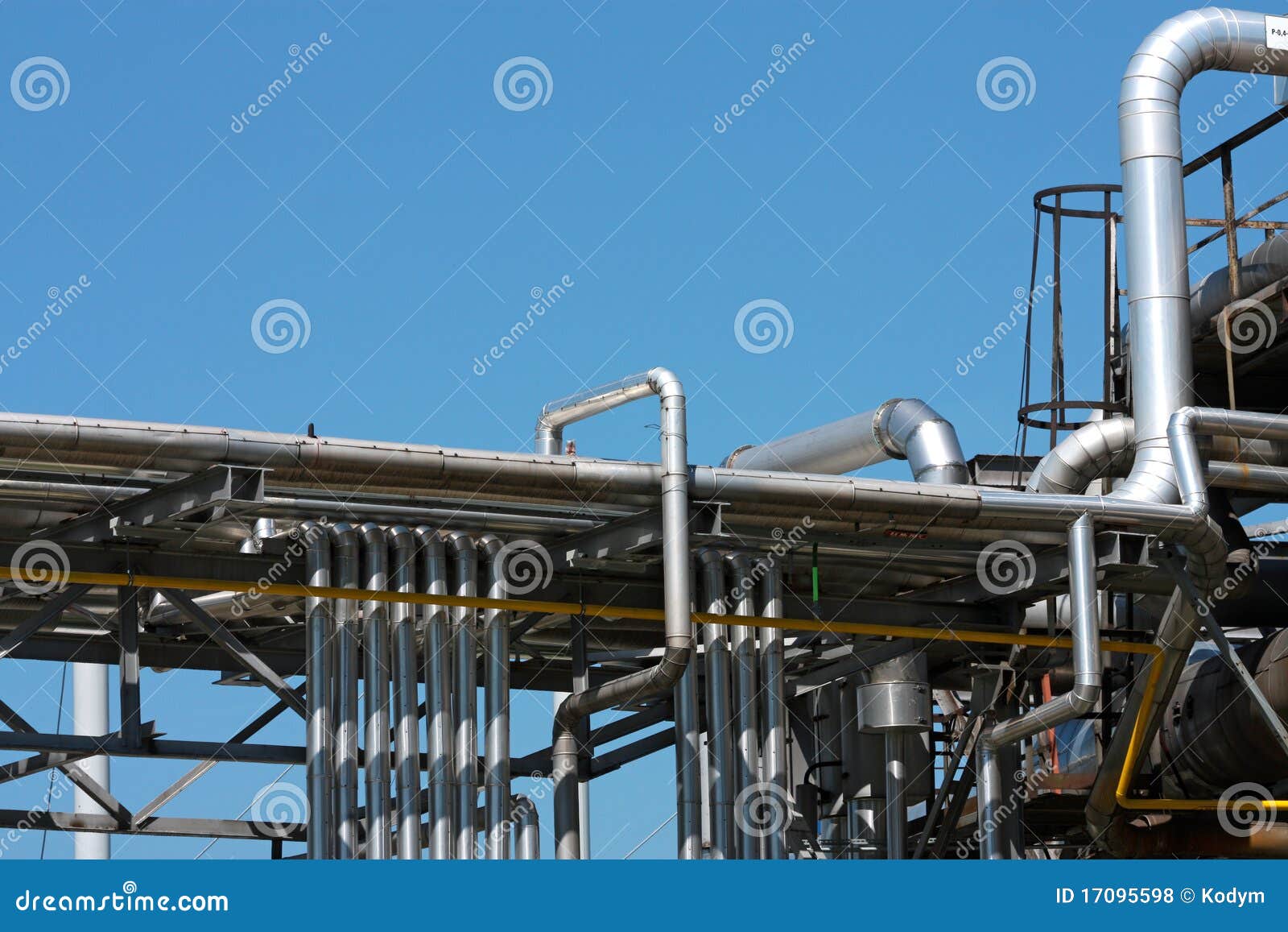 Many Steel Pipes in Oil Refinery Stock Photo - Image of concrete ...