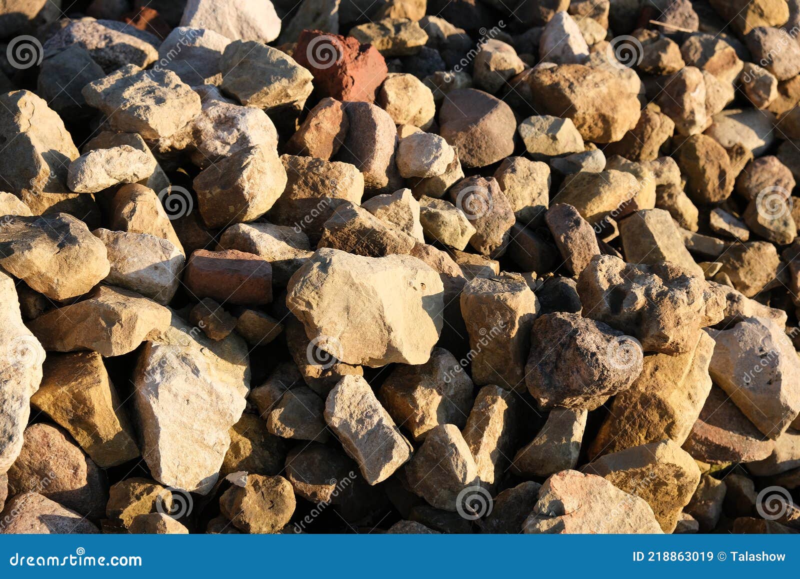 Many Stones of Different Shapes on the Ground Stock Image - Image of ...