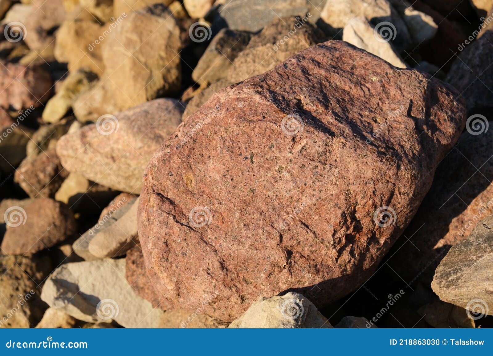 Many Stones of Different Shapes on the Ground Stock Photo - Image of ...