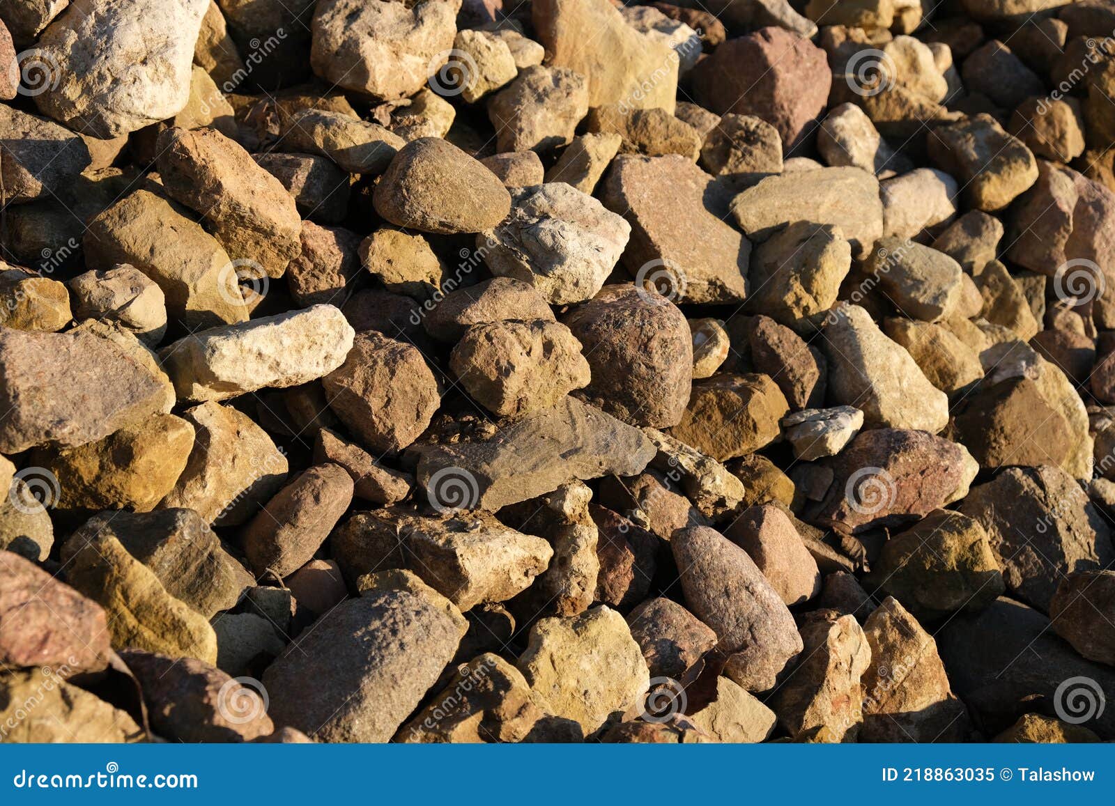 Many Stones of Different Shapes on the Ground Stock Image - Image of ...