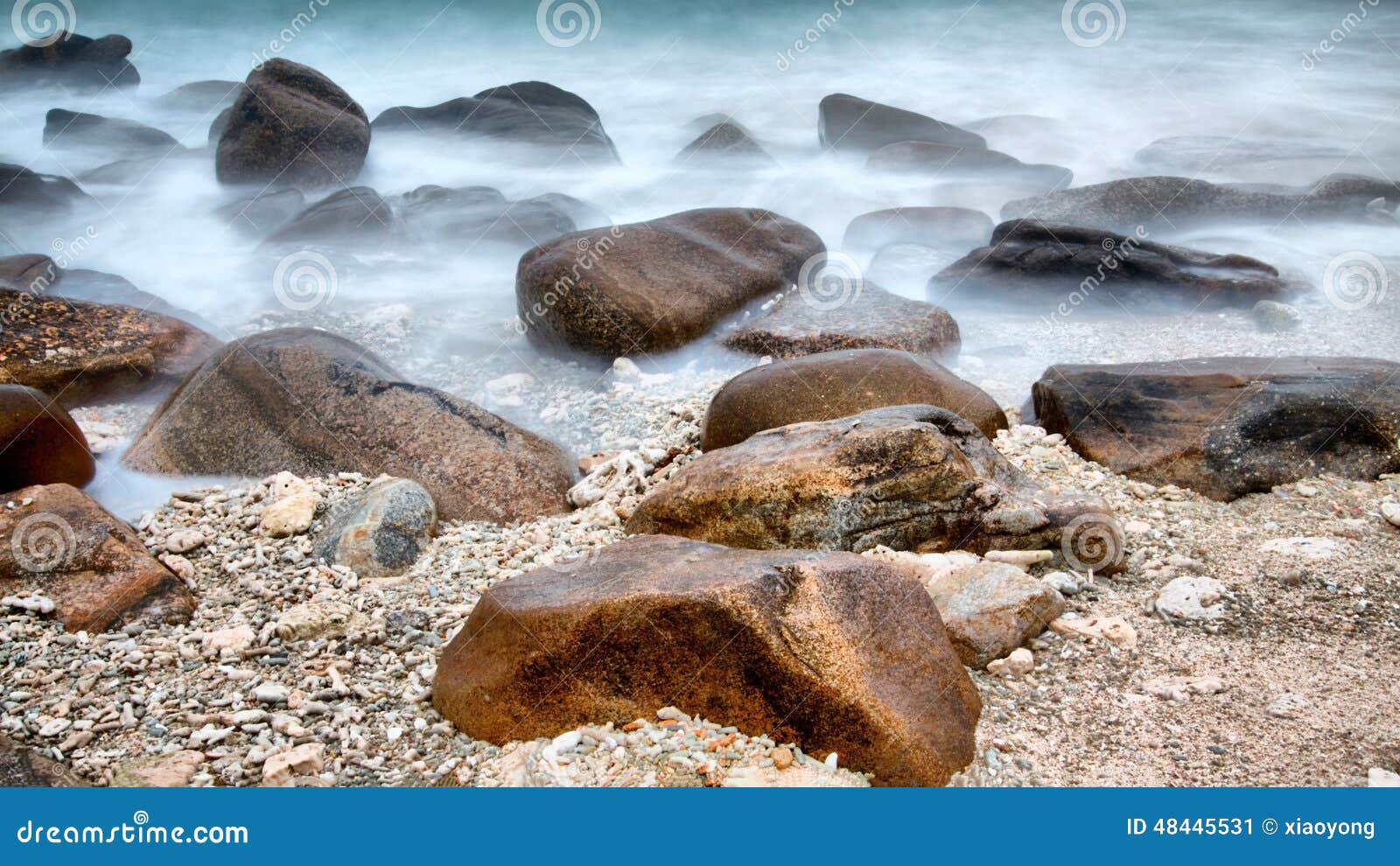 Stones in the sea stock image. Image of exposure, beach - 48445531