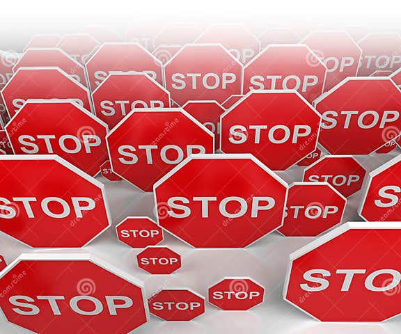 Many stop signs stock illustration. Illustration of size - 62958057