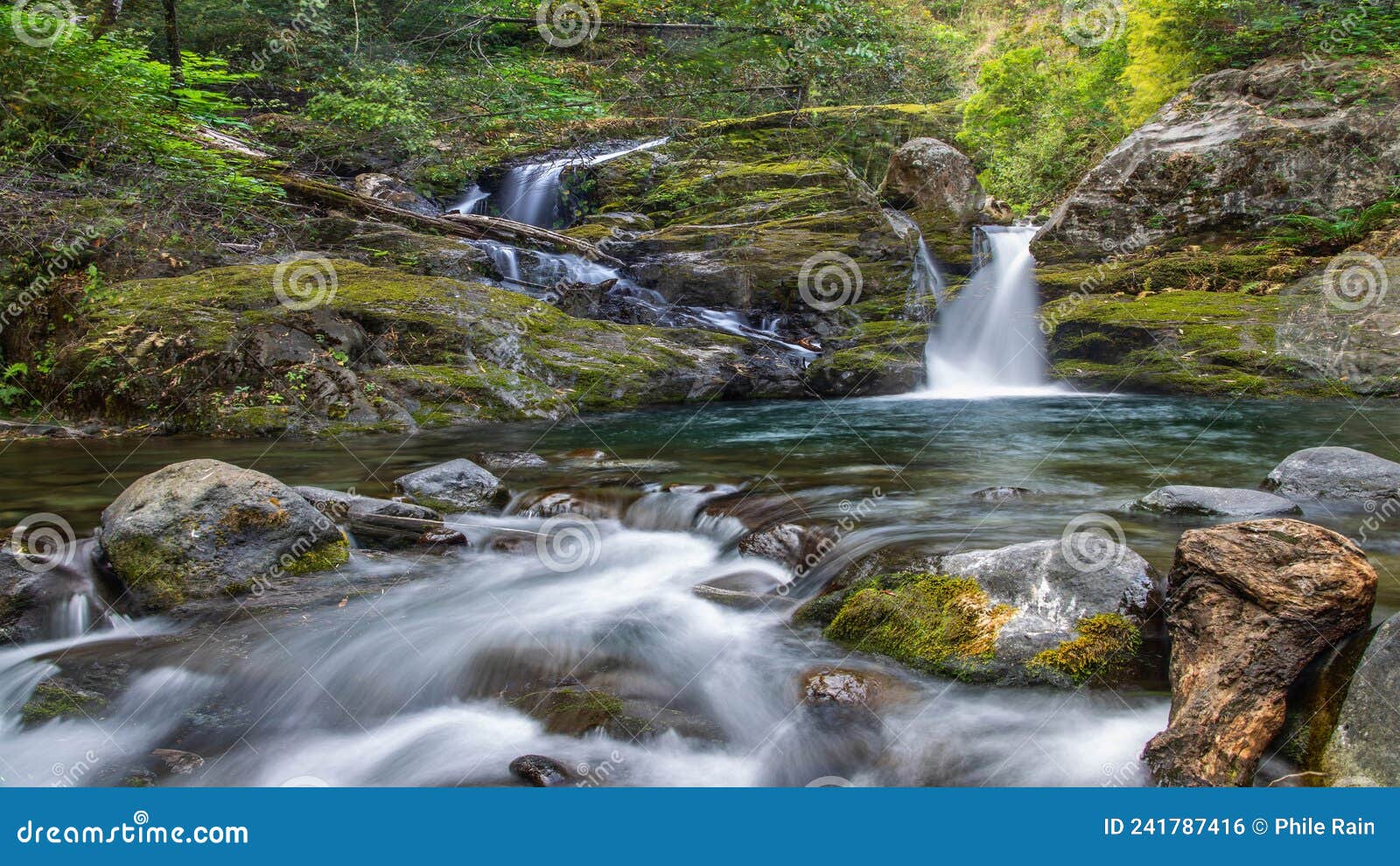 Many Streams Flow To the River - Beautiful Waterfall Stock Photo ...